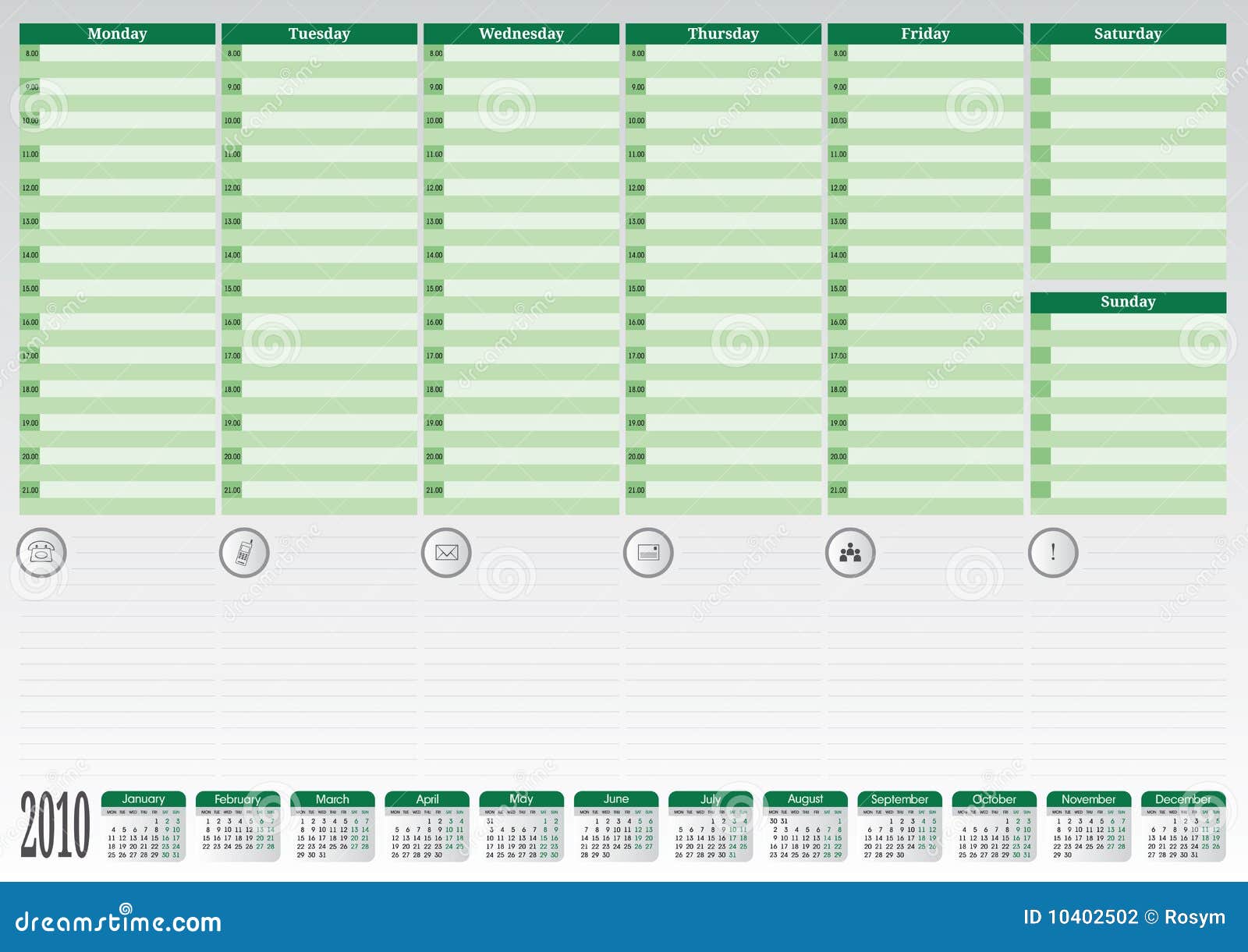 De Kalender Van De Planning Vector Illustratie - Illustration of agenda ...