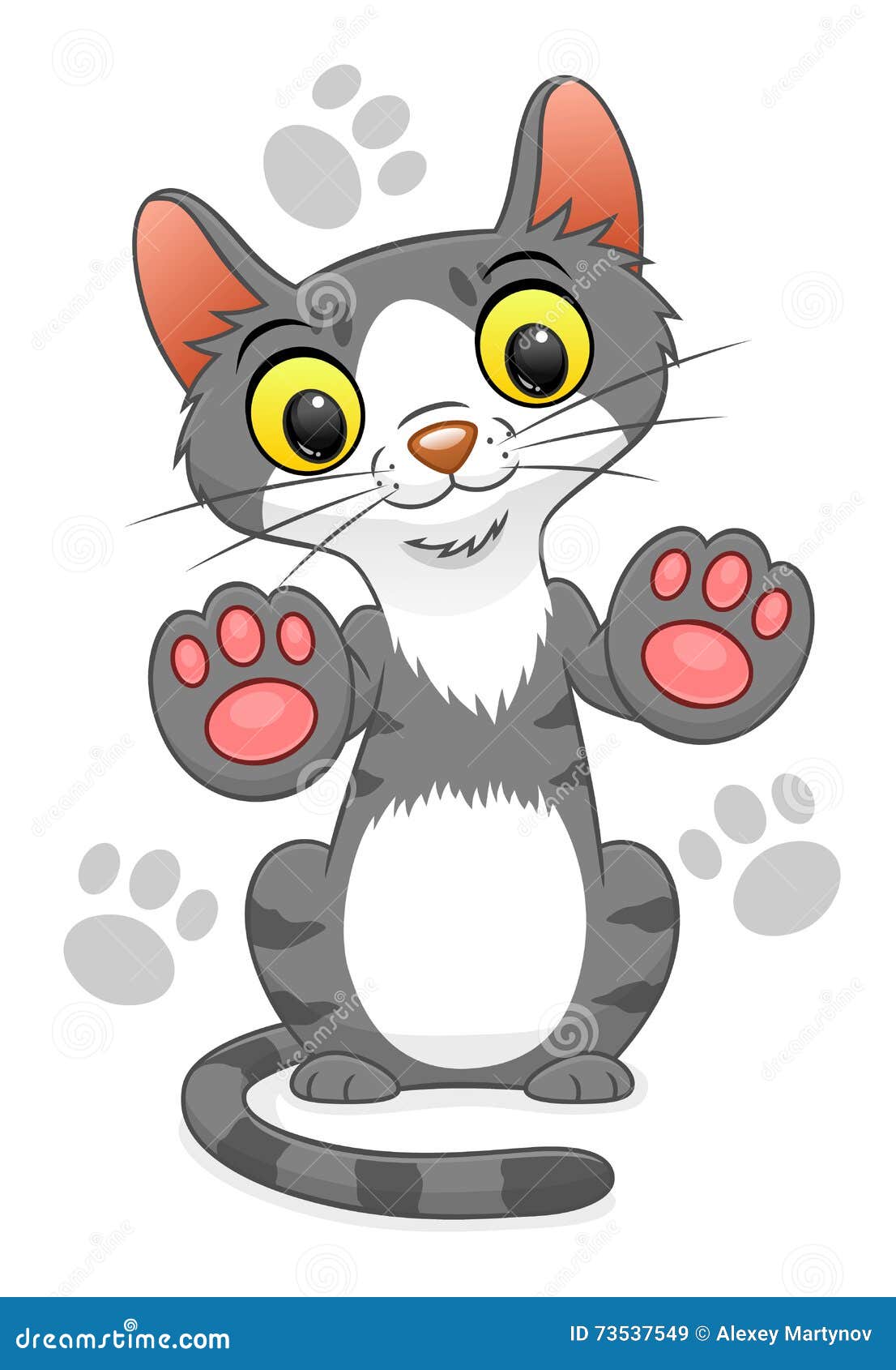 De Kat Zette Poten Op Het Scherm Vector Illustratie - Illustration of ...