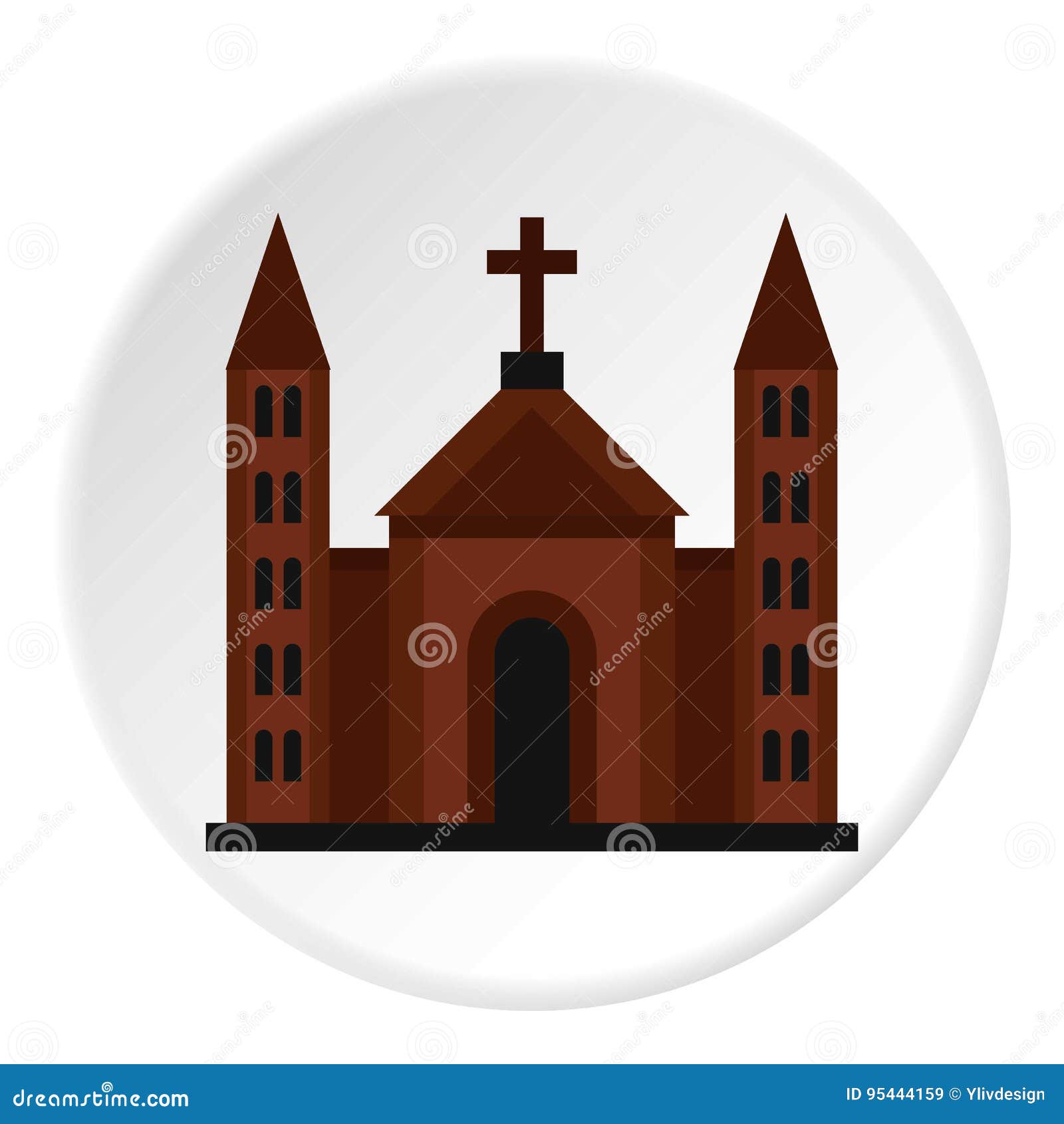 De Katholieke Cirkel Van Het Kerkpictogram Vector Illustratie ...