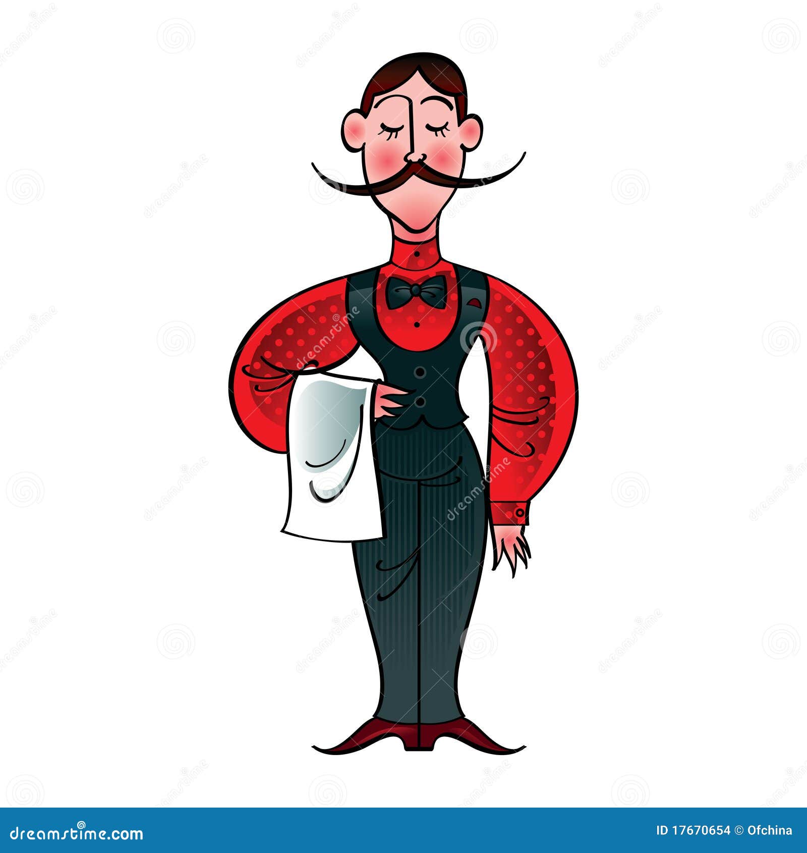 De Kelner Van Het Restaurant Vector Illustratie - Illustration of klem ...