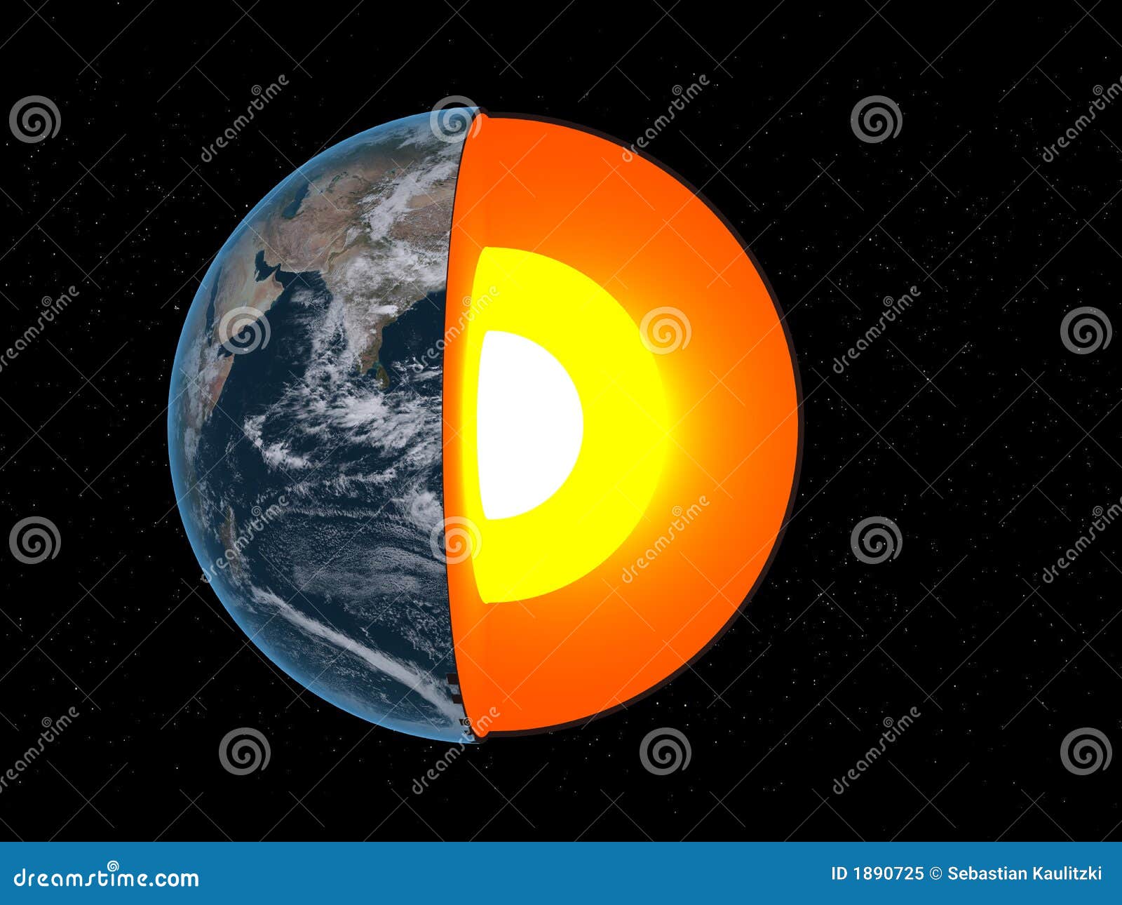 De kern van de aarde stock illustratie. Illustration of atlas - 1890725