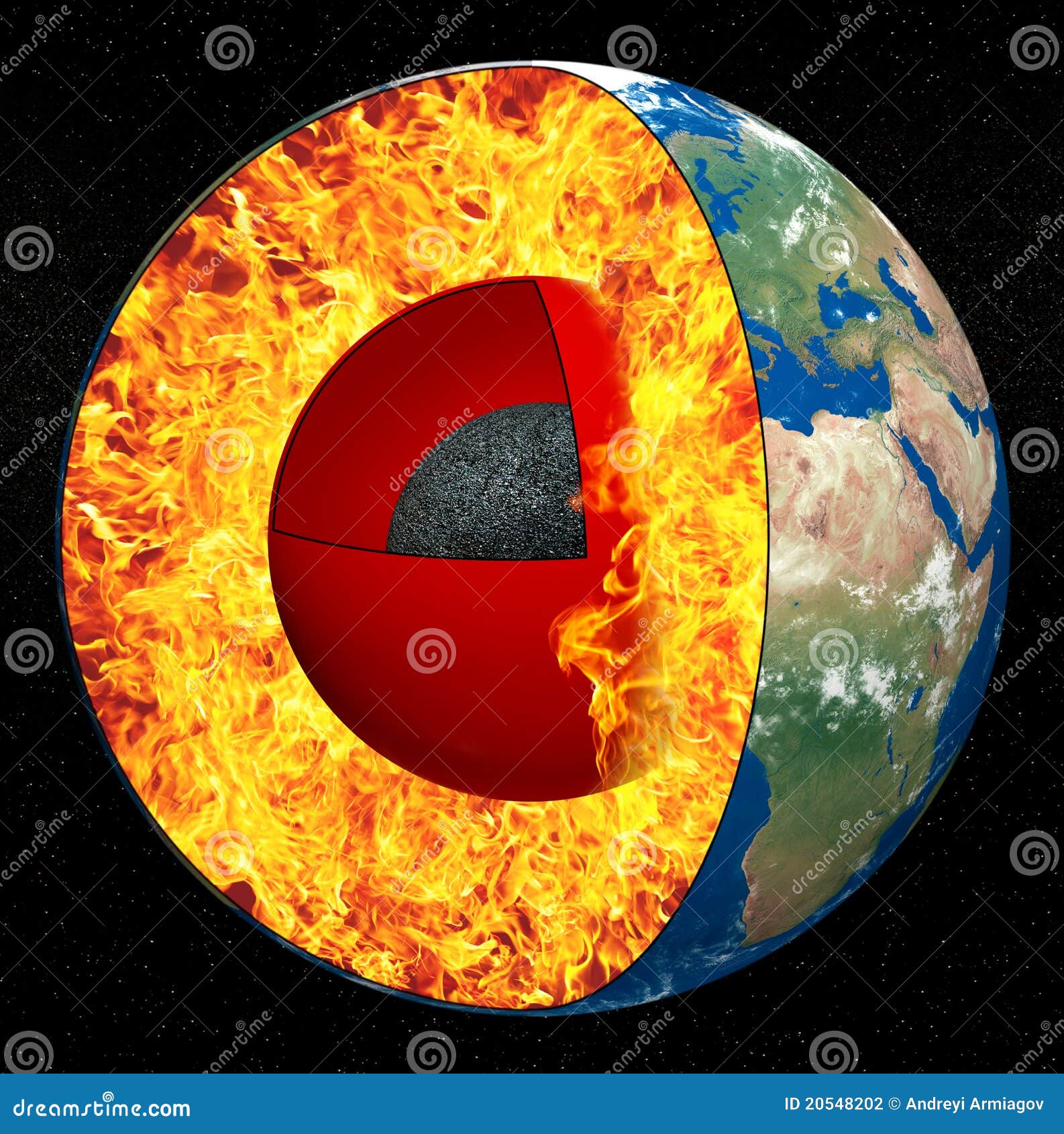 De kern van de aarde stock illustratie. Illustration of zwart - 20548202