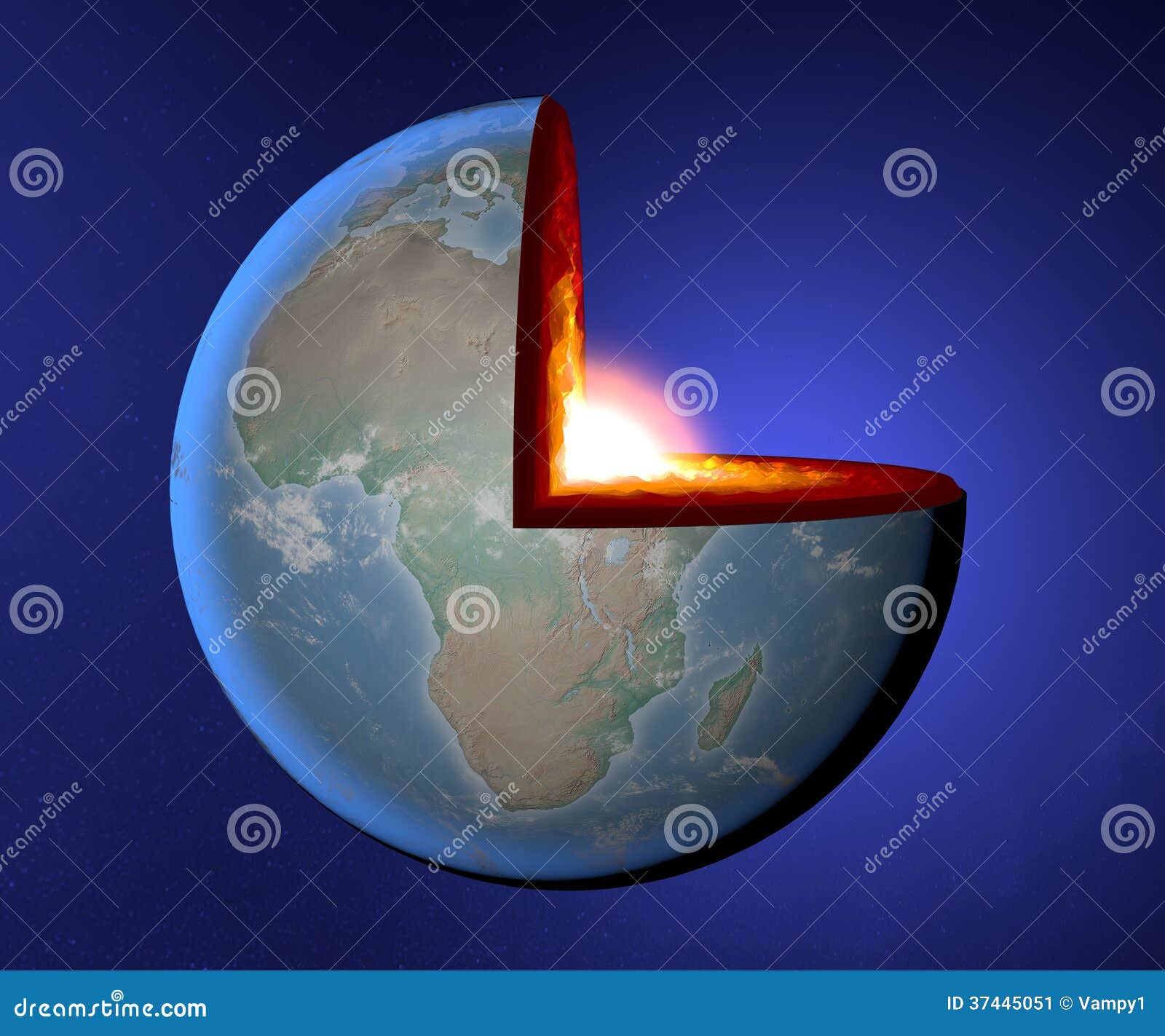 De Kern Van De Aarde, Aarde, Wereld, Spleet, Geofysica Stock ...