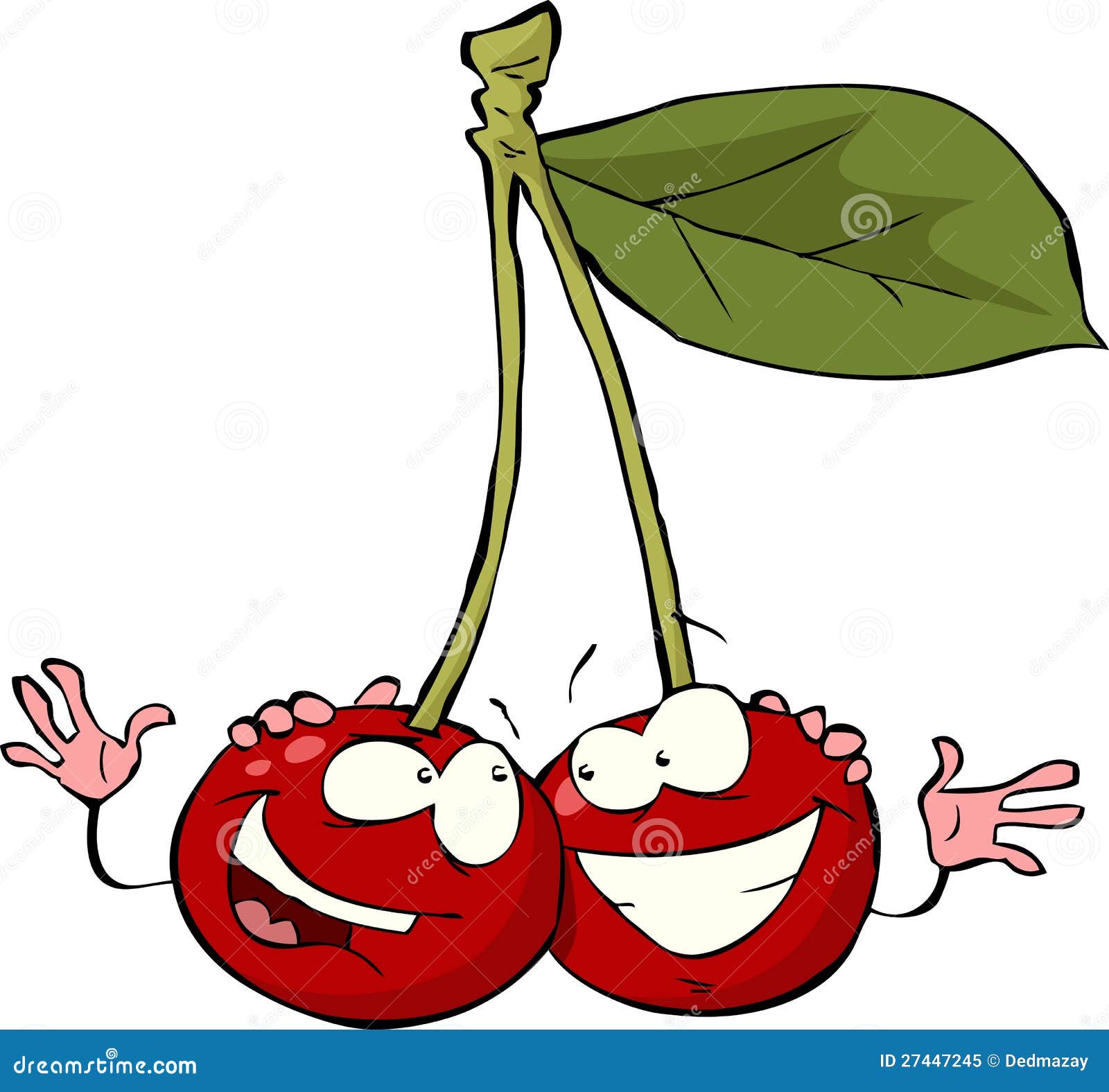 De Kers Van Het Beeldverhaal Vector Illustratie - Illustration of ...