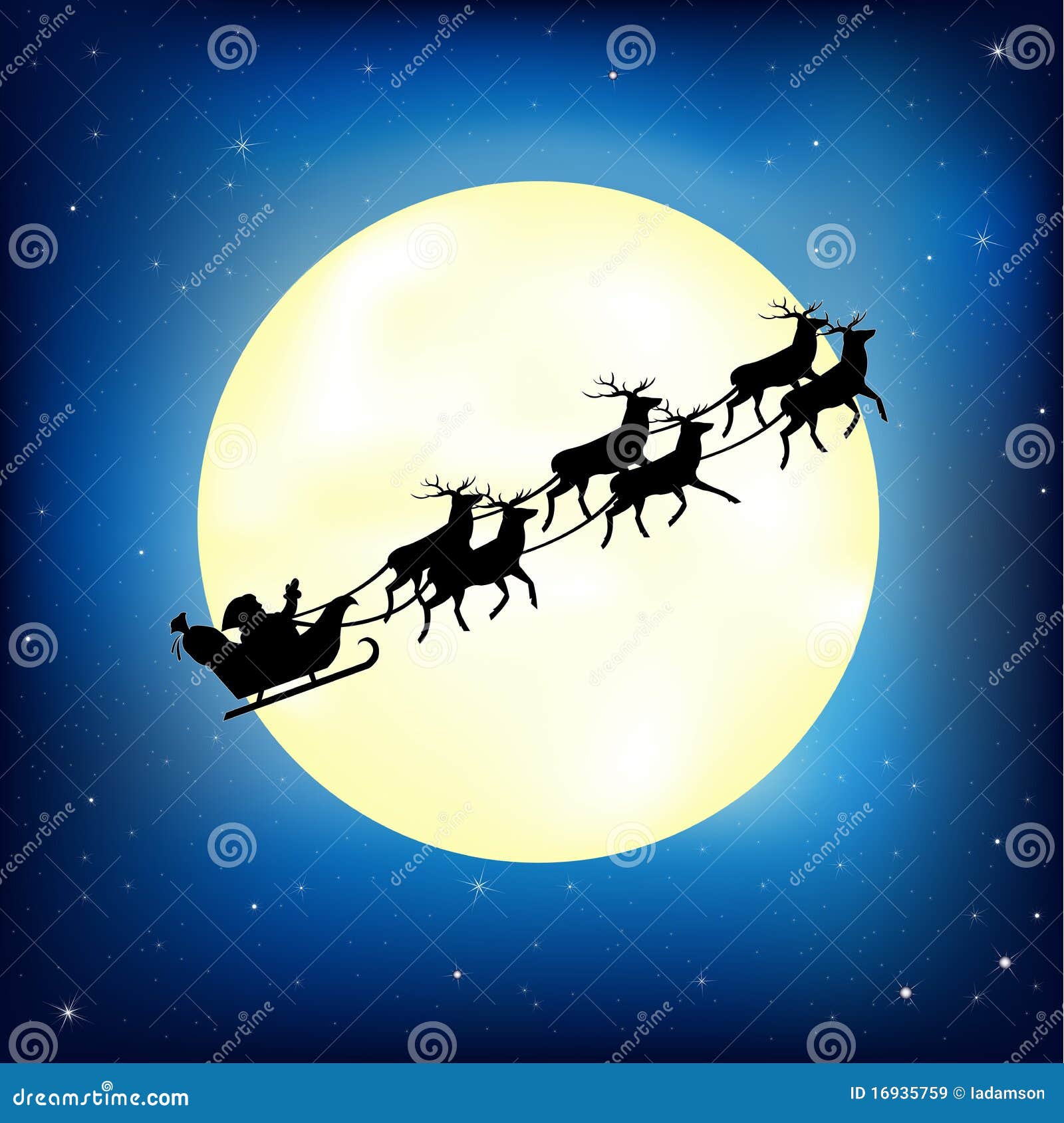 De Kerstman Op Slee Met Herten Vector Illustratie - Illustration of ...