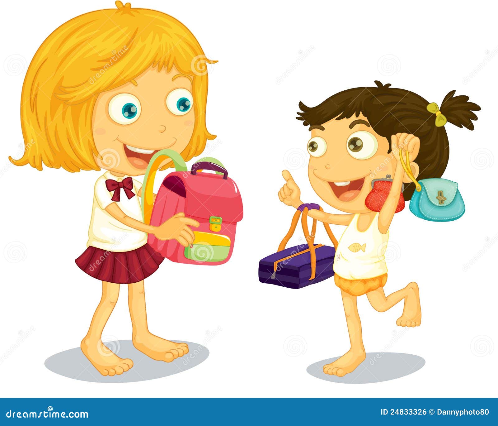 De Kinderen Die Van De School Klaar Worden Stock Illustratie ...