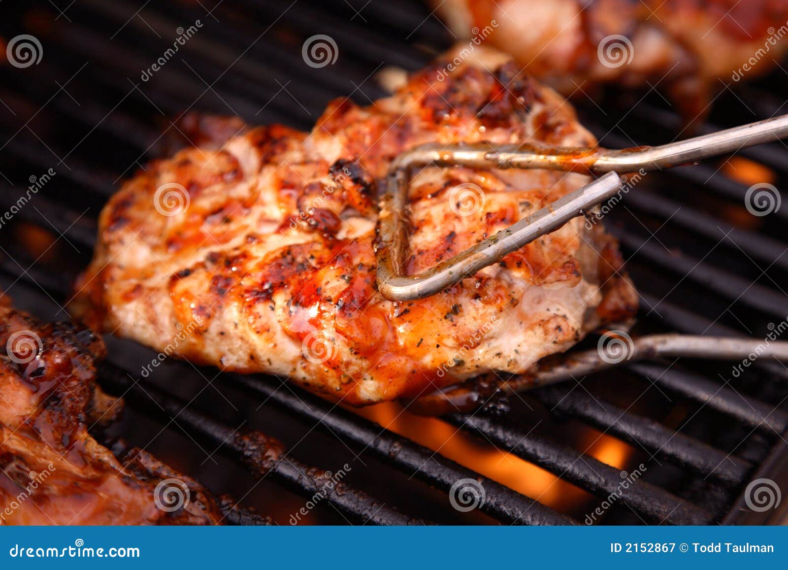De Kip Van De Barbecue Op De Grill Stock Afbeelding - Image of rooster ...