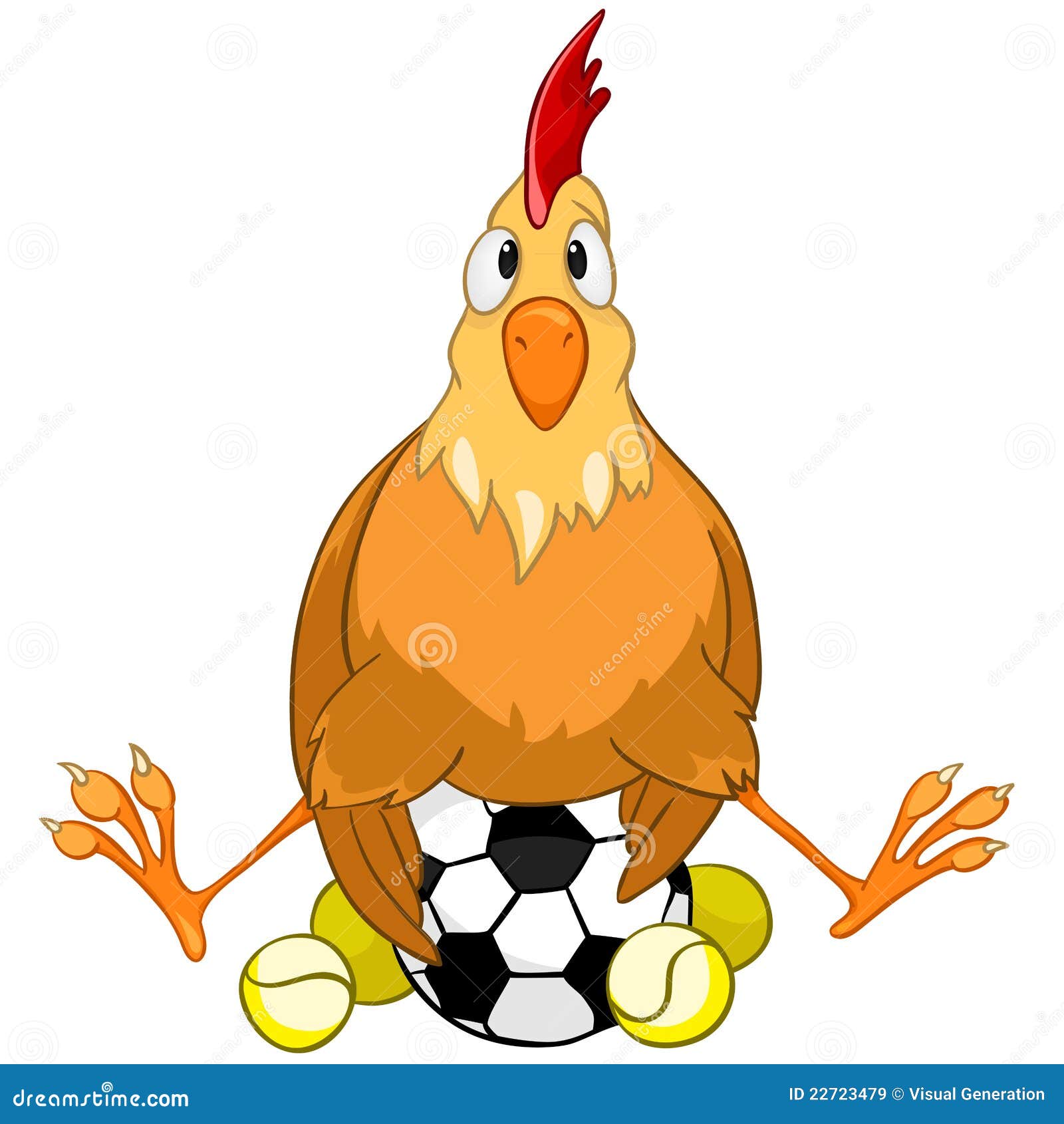 De Kip Van Het Karakter Van Het Beeldverhaal Vector Illustratie ...