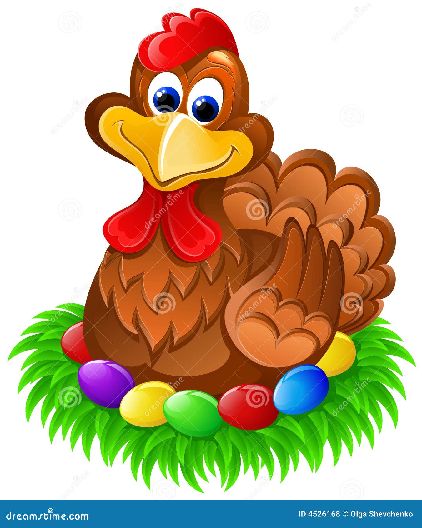 De kip van Pasen op eieren stock illustratie. Illustration of gelukkig ...