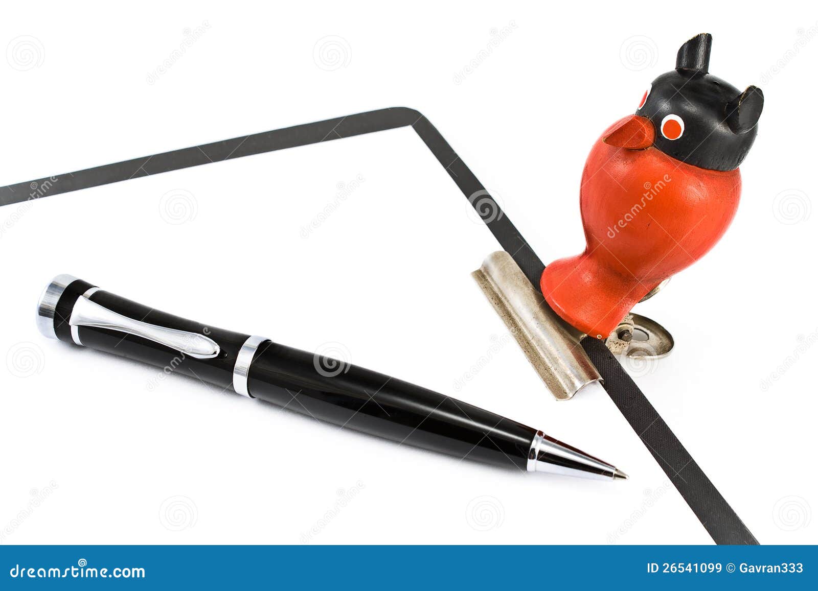 De Klem Van Het Document in Vorm Van Een Uil En Een Pen Stock ...