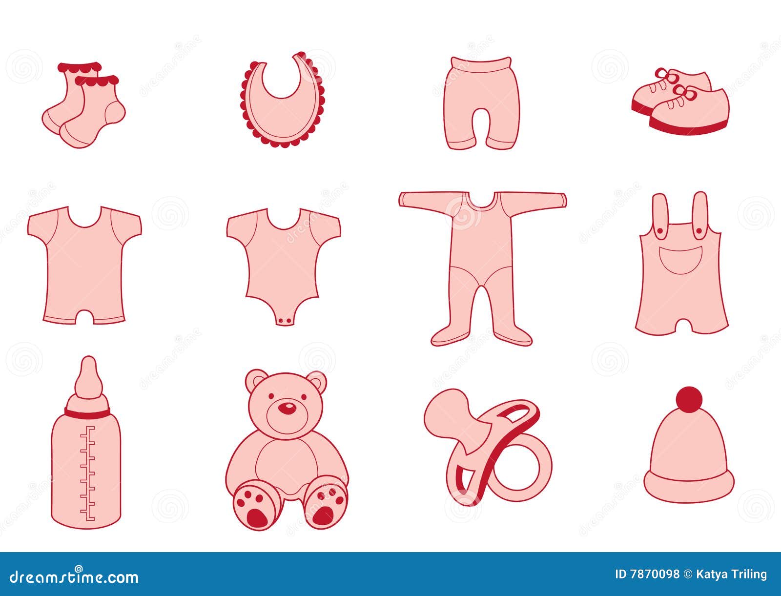 De kleren van de baby vector illustratie. Illustration of moeder - 7870098