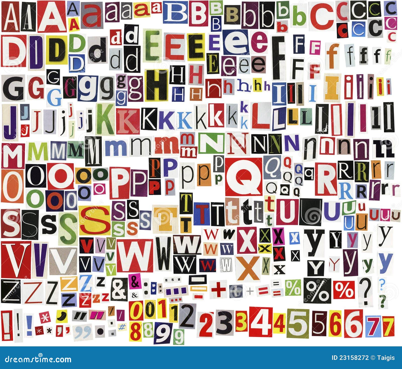 De Knipselsalfabet Van De Krant Stock Foto - Image of geknipt, reclame ...