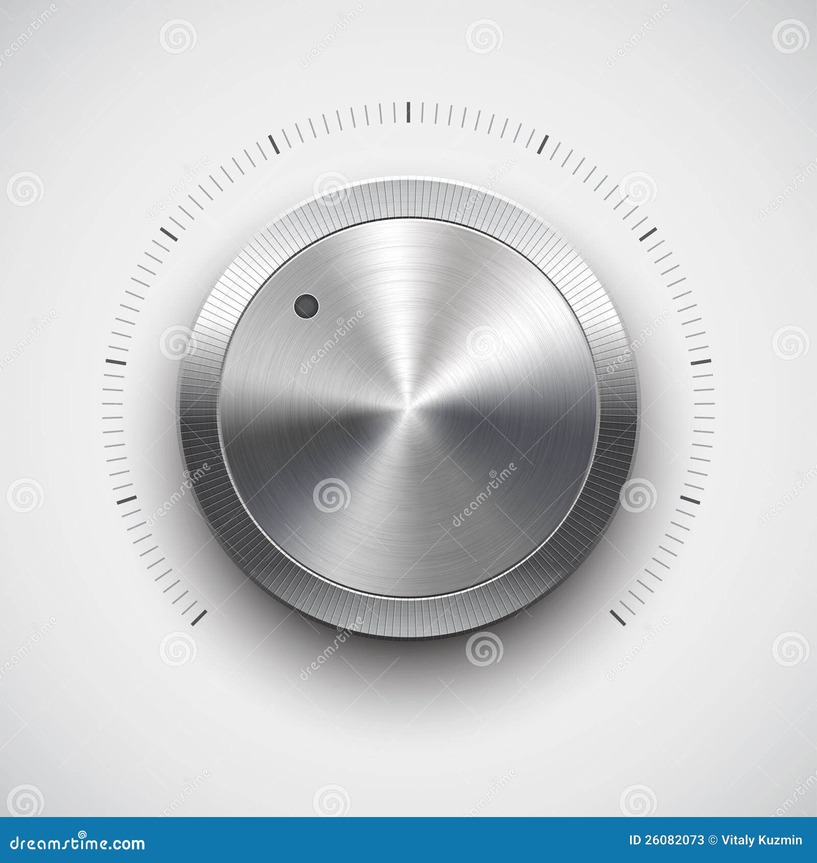 De Knoop Van Het Volume (knop) Met Metaaltextuur (chroom) Vector ...