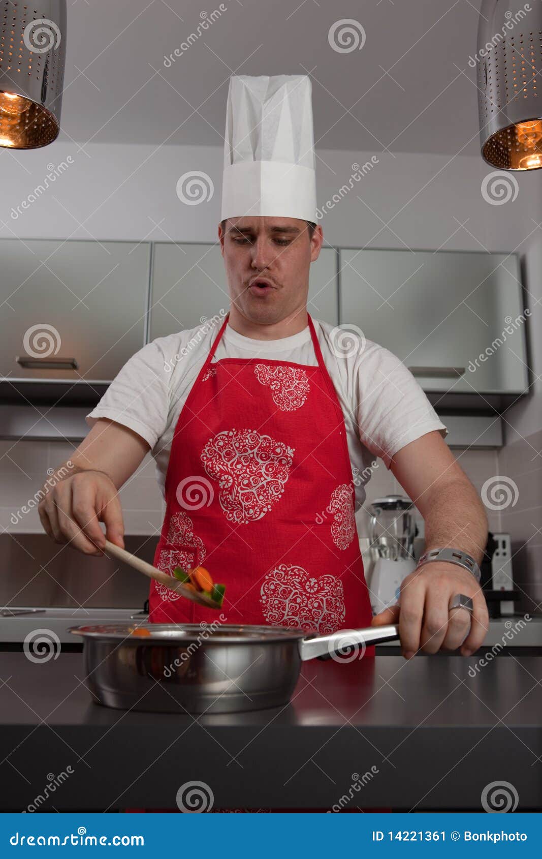 De kok stock afbeelding. Image of lijst, haar, onderaan - 14221361