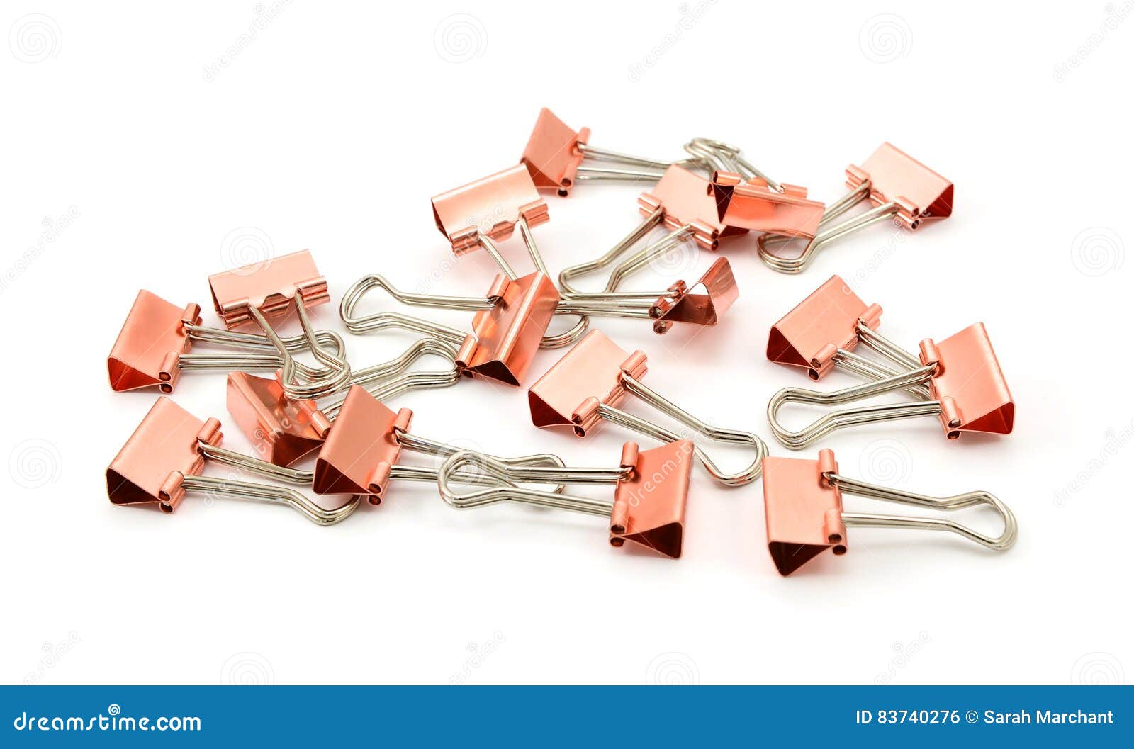 De Koper-gekleurde Klemmen Van Het Metaalbindmiddel Stock Foto - Image ...