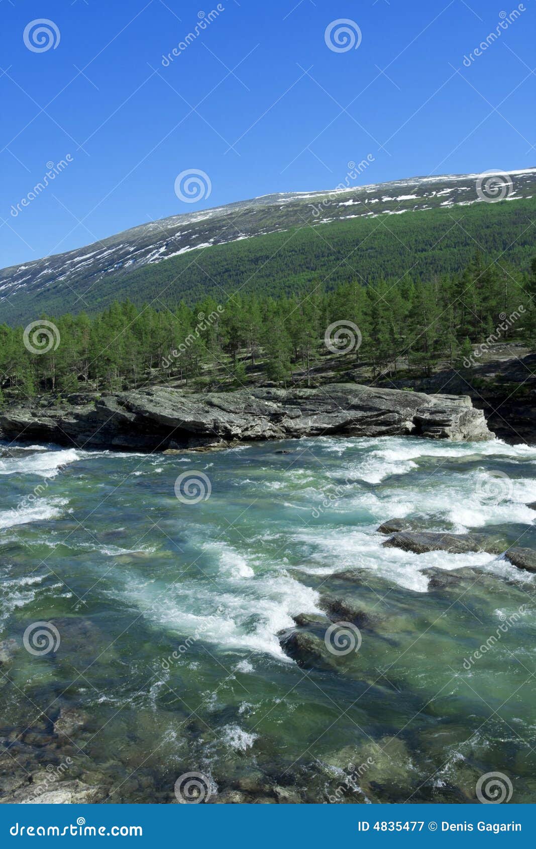 De Koude Rivier Van De Rots Stock Afbeelding - Image of sneeuw, schoon ...