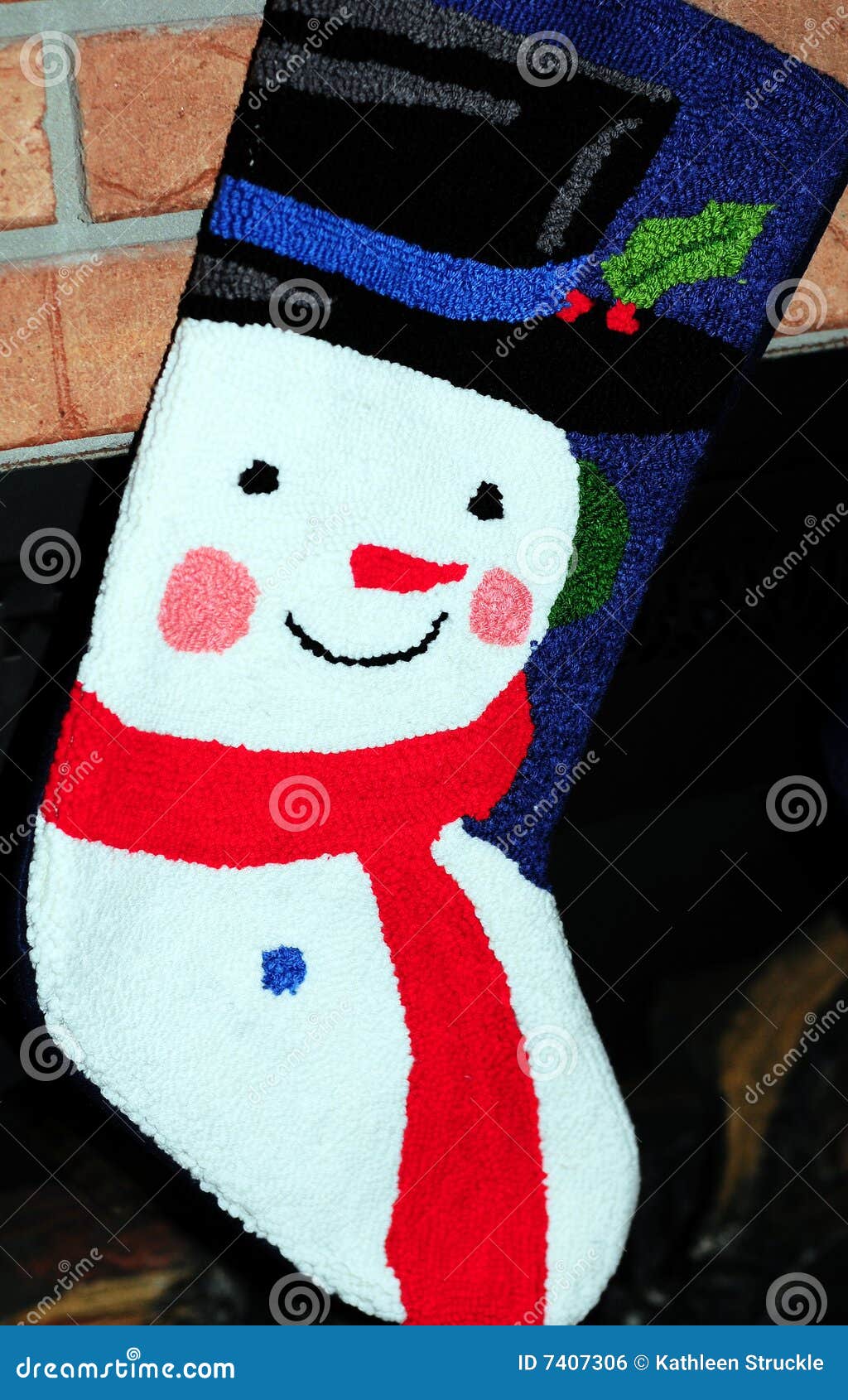 De Kous Van De Sneeuwman Op Open Haard Stock Foto - Image of sneeuwman ...