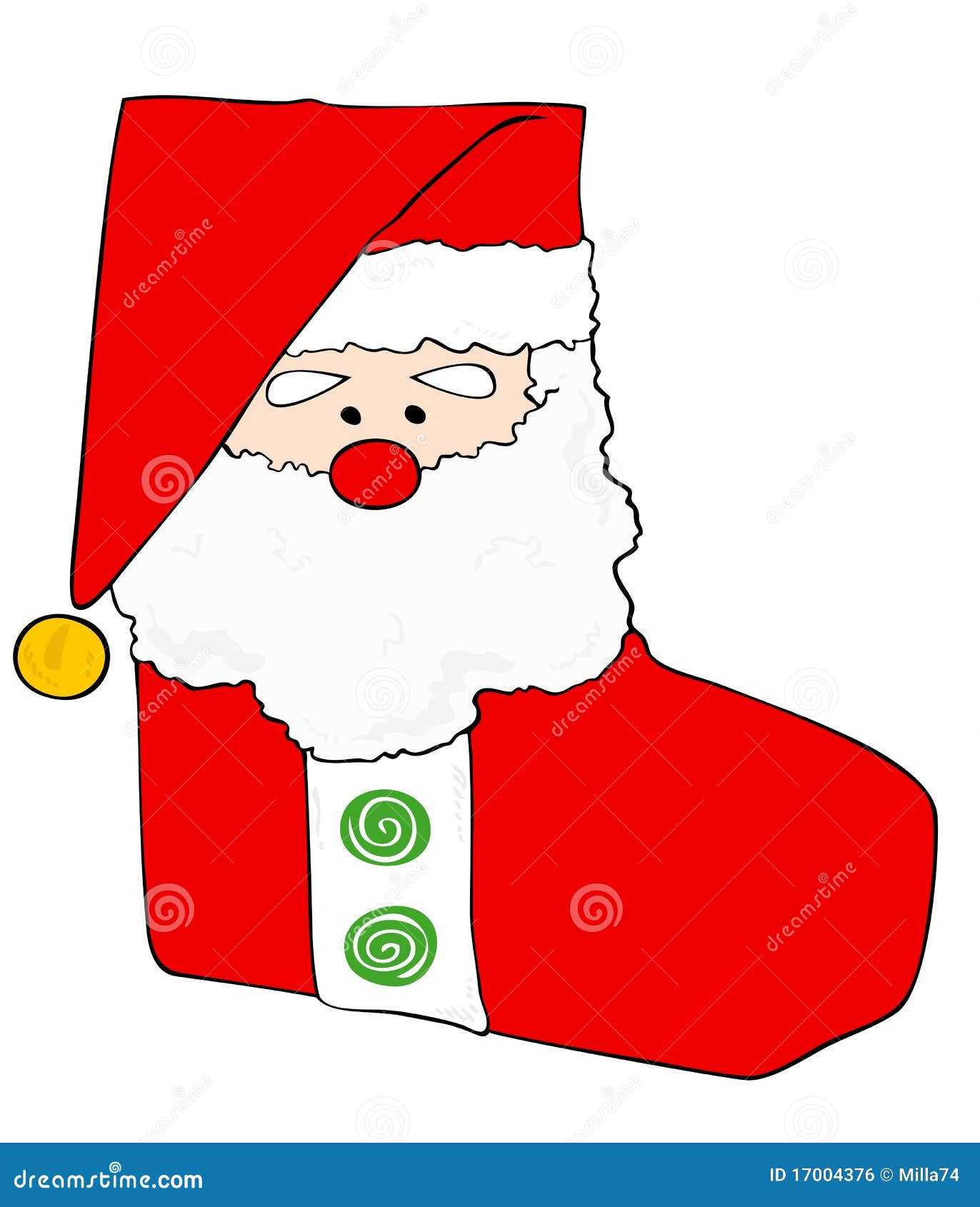 De kous van Kerstmis. vector illustratie. Illustration of cadeau - 17004376