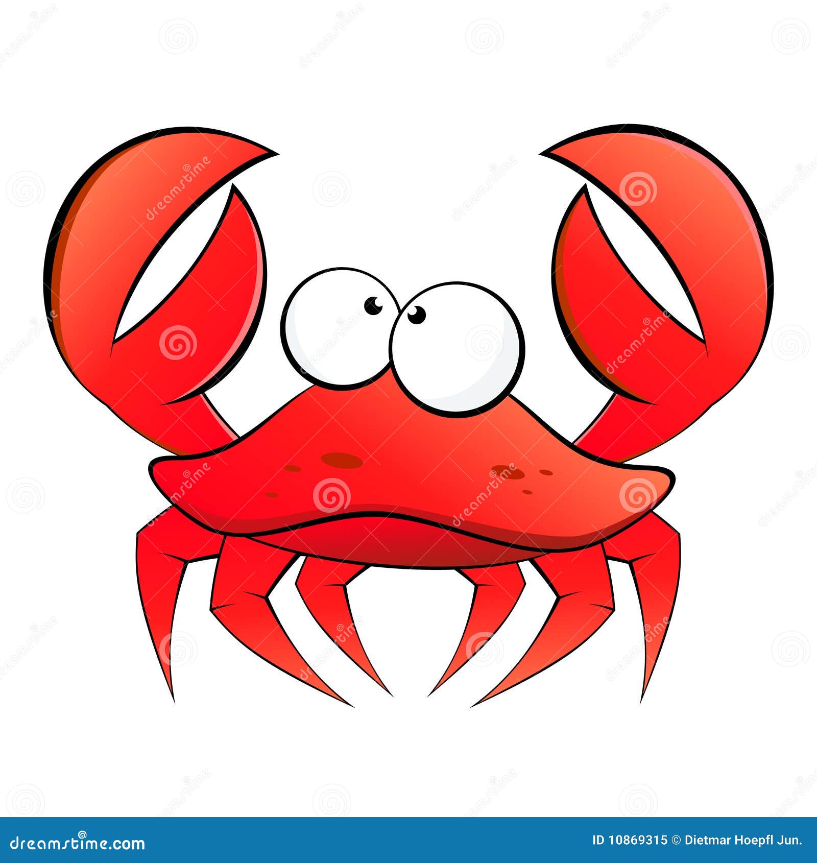 De Krab Van Het Beeldverhaal Vector Illustratie - Illustration of ...