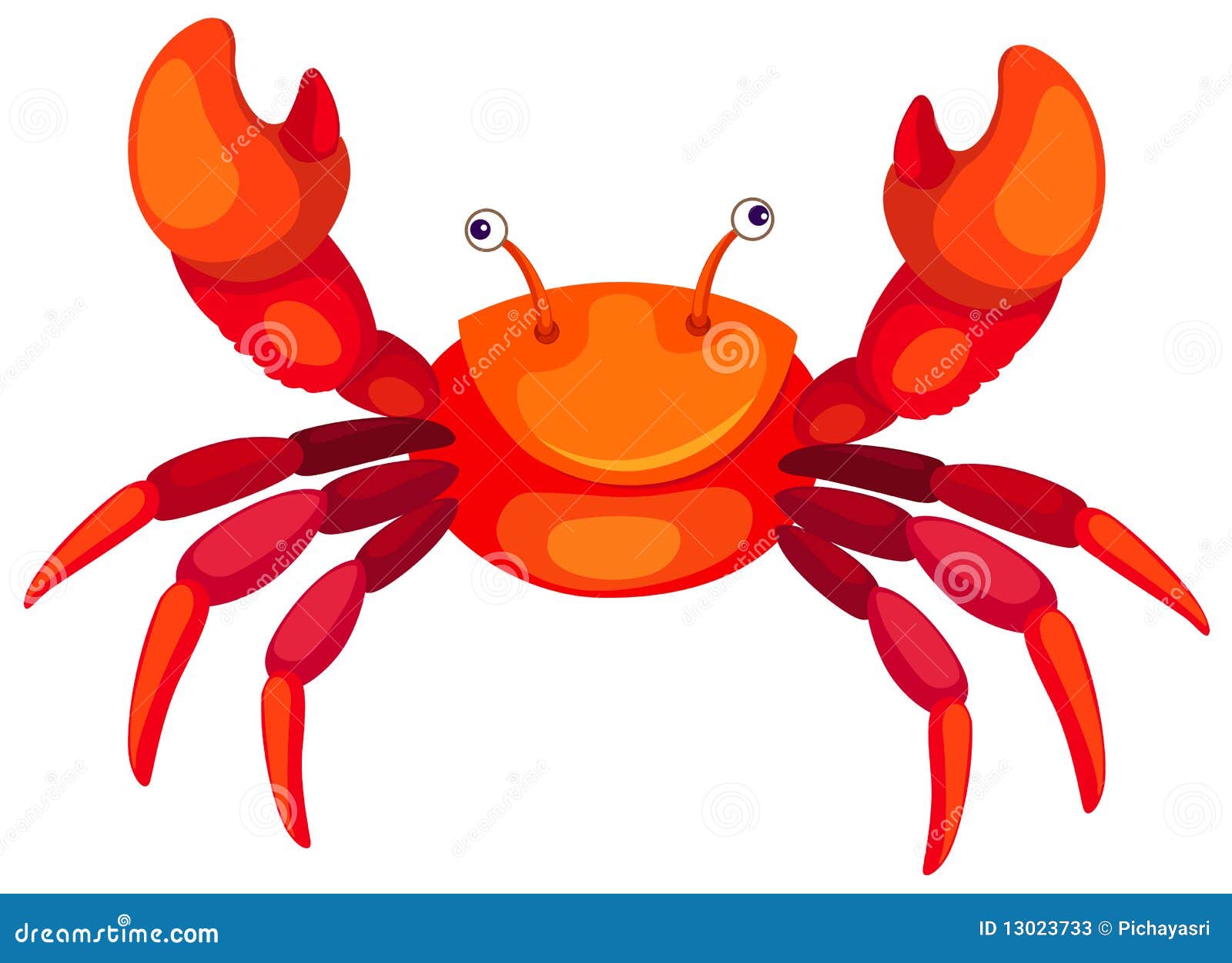 De Krab Van Het Beeldverhaal Vector Illustratie - Illustration of ...