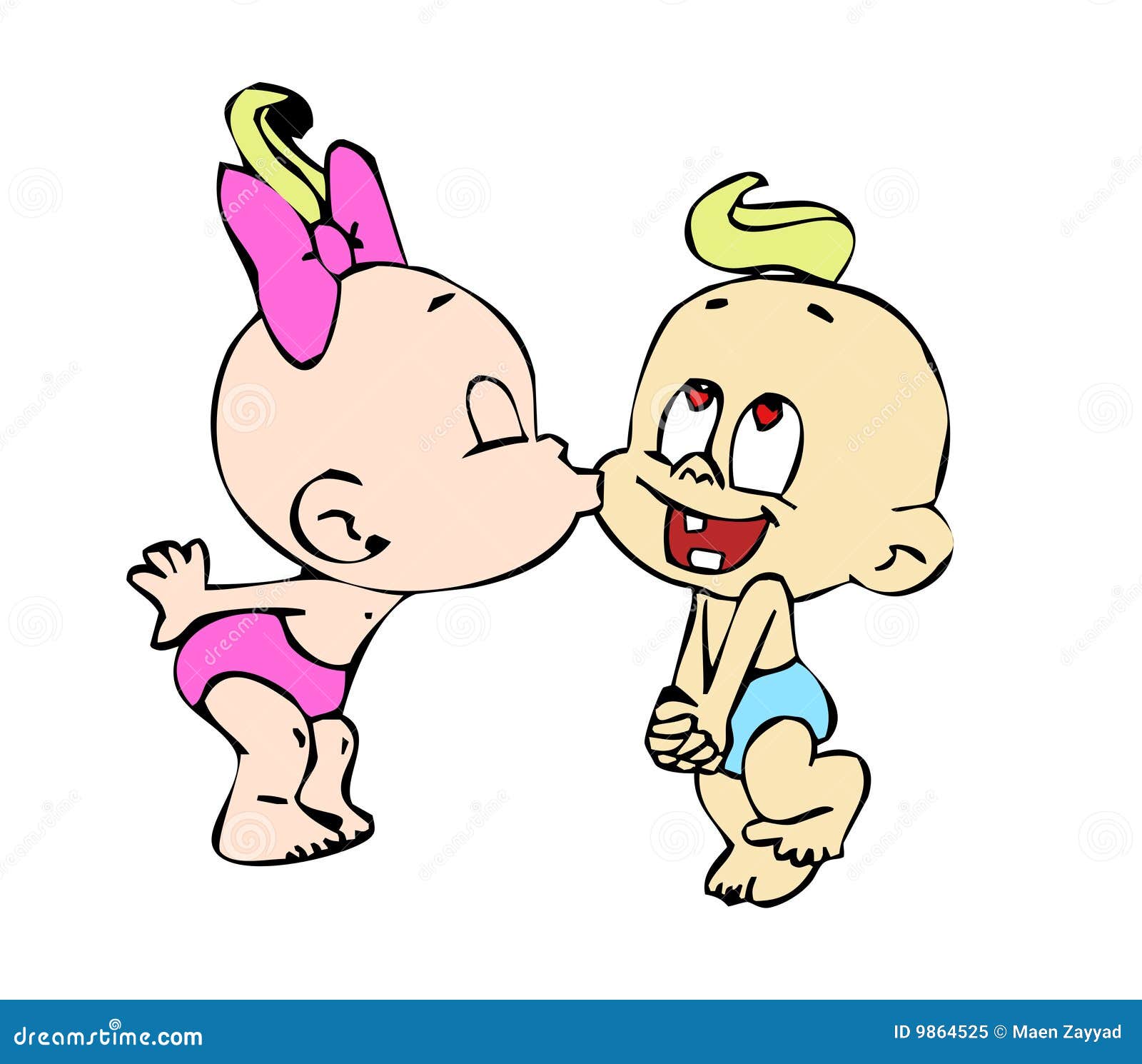 De Kus van de baby stock illustratie. Illustration of baby - 9864525