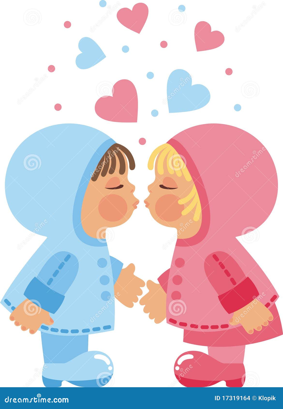 De kus van kinderen vector illustratie. Illustration of vriendschap ...