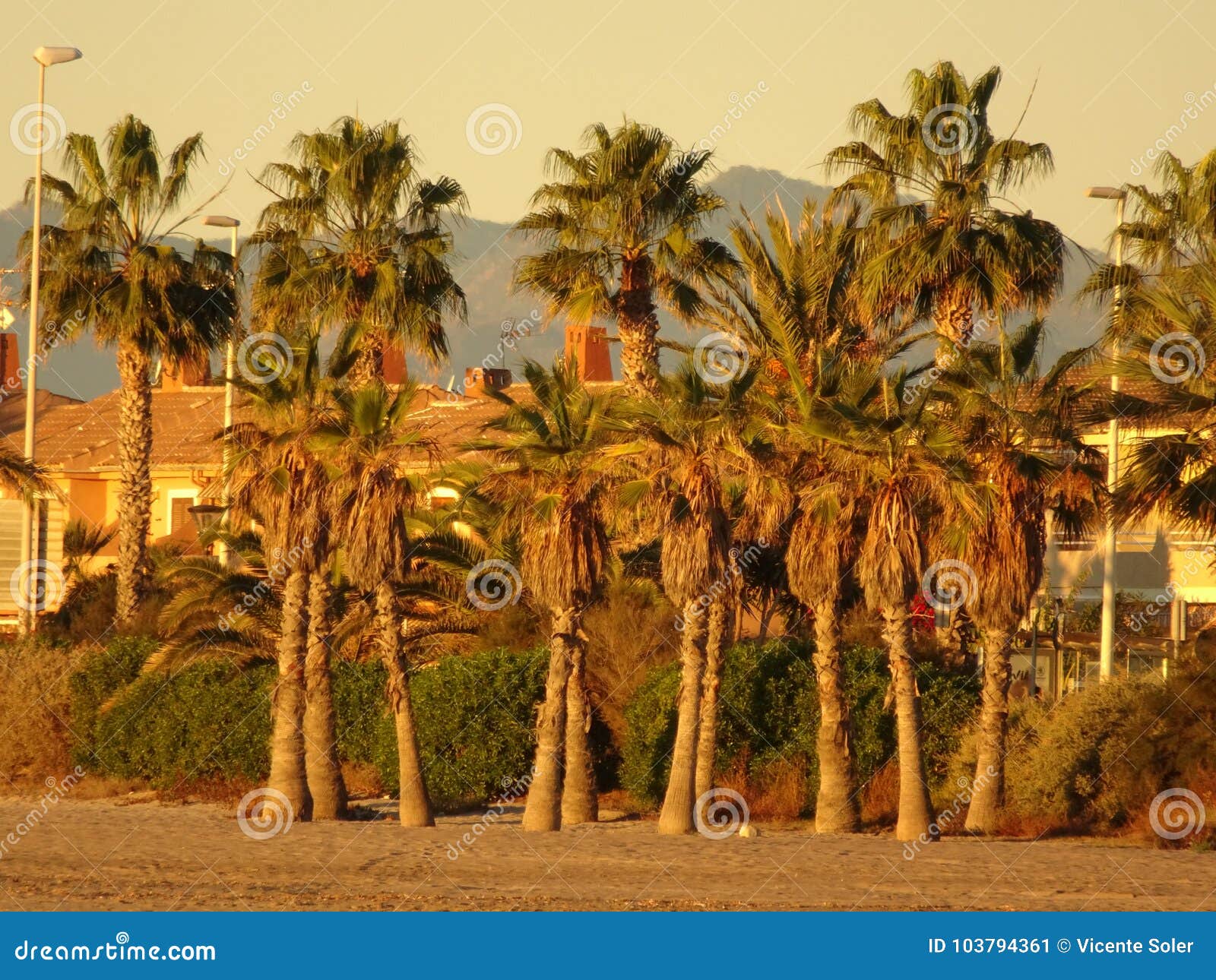 De Kust Van Benicasim in Castellon, Valencia Stock Afbeelding - Image ...