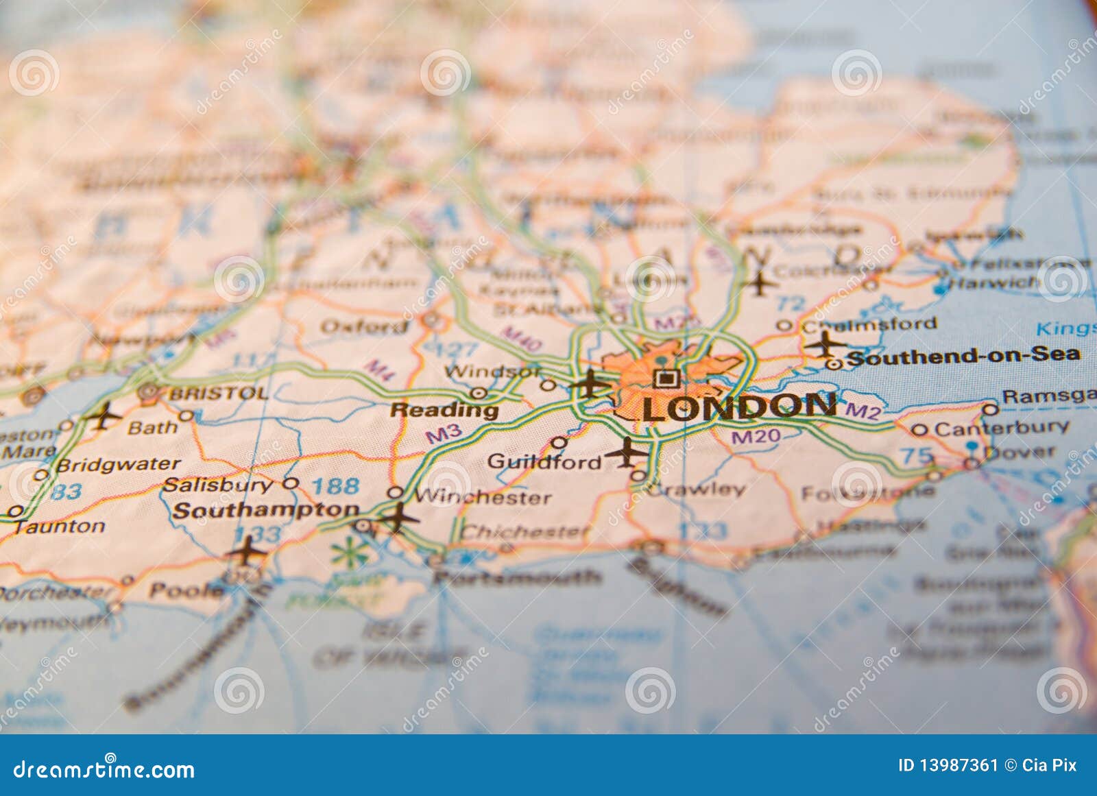 De Kust Van Het Zuiden Van De Kaart Van Engeland Stock Afbeelding ...