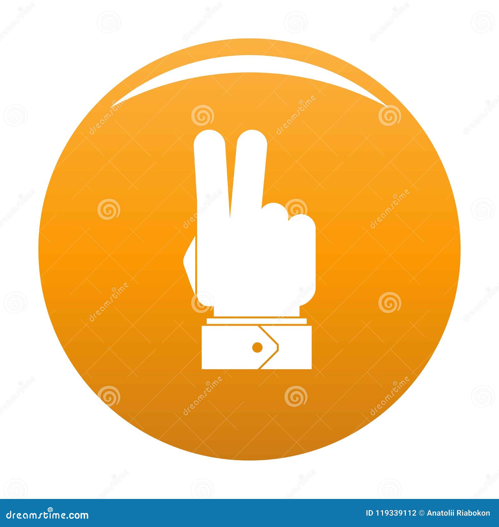 De La Mano Naranja Del Vector Del Icono Ey Ilustración del Vector ...