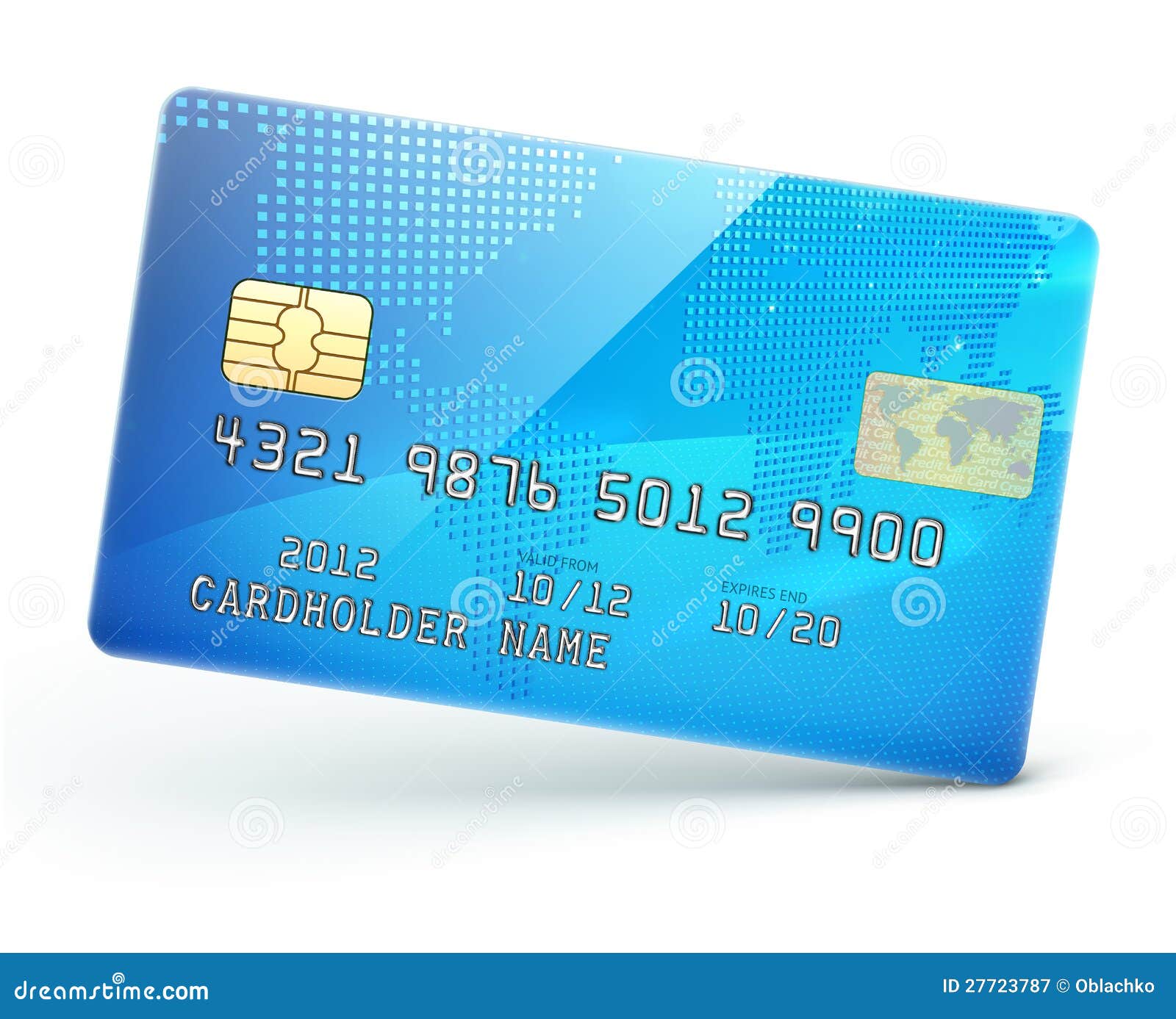 De La Tarjeta De Crédito Azul Ilustración del Vector - Ilustración de ...