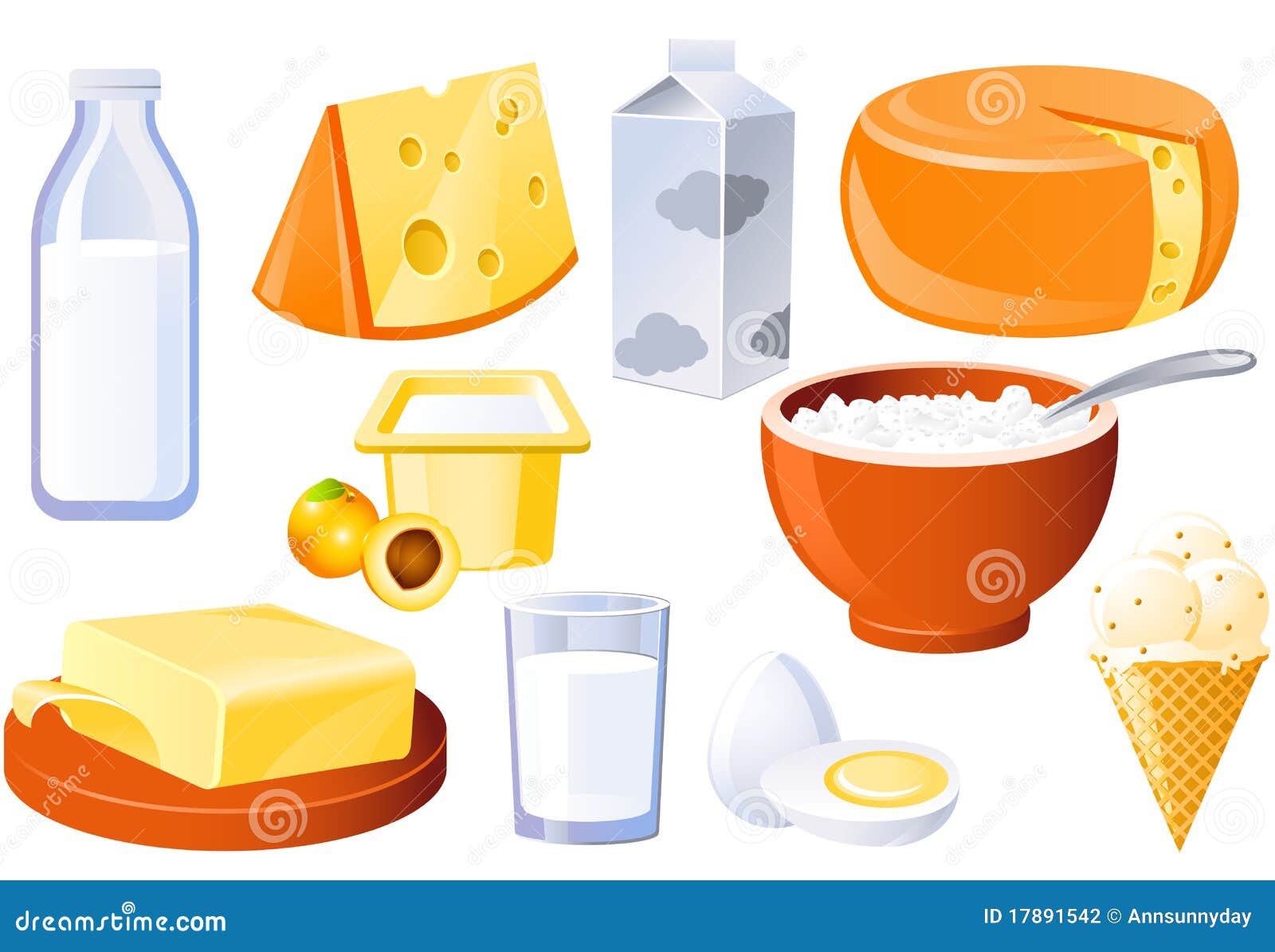 De Landbouwproducten Van De Melk En Vector Illustratie - Illustratie ...