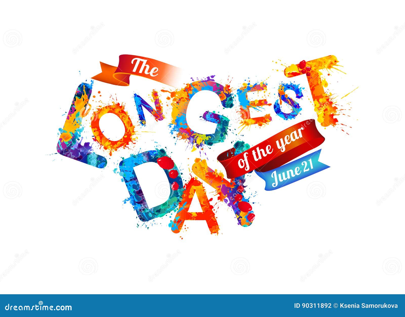 De Langste dag 21 juni vector illustratie. Illustration of kleurrijk ...