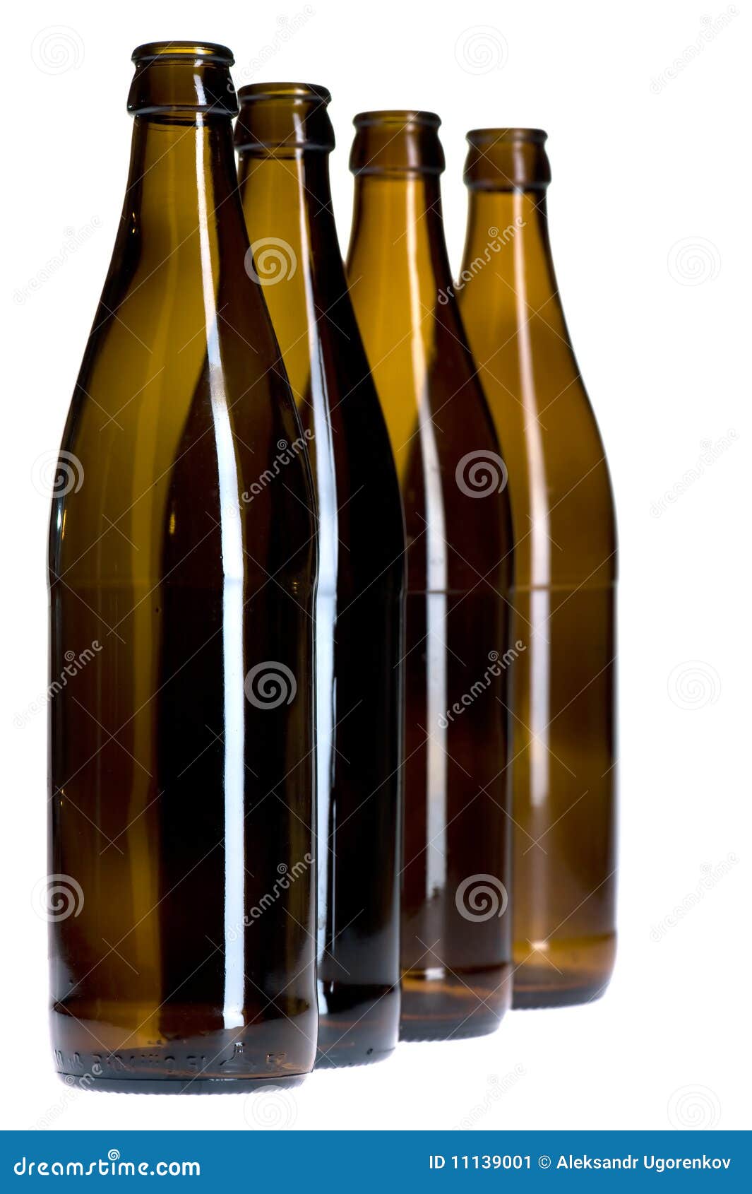 De Lege Fles Van Het Bier Op Wit Stock Afbeelding - Image of bier, fles ...
