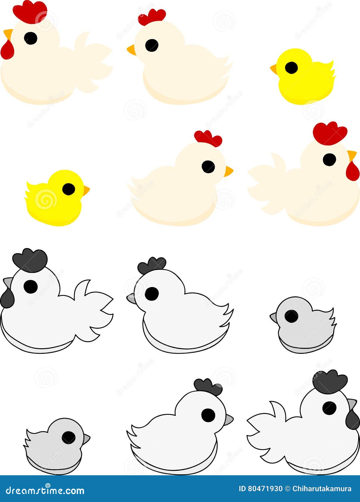 De Leuke Binnenlandse Kippen En Het Kuiken Vector Illustratie ...