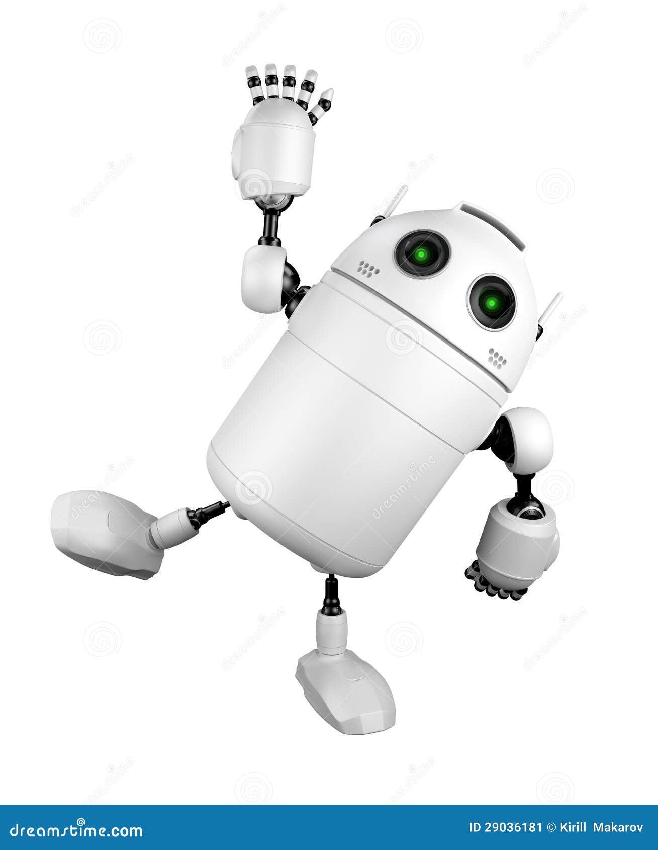 De Leuke Groet Van De Robot En Het Zeggen Hallo Stock Illustratie ...