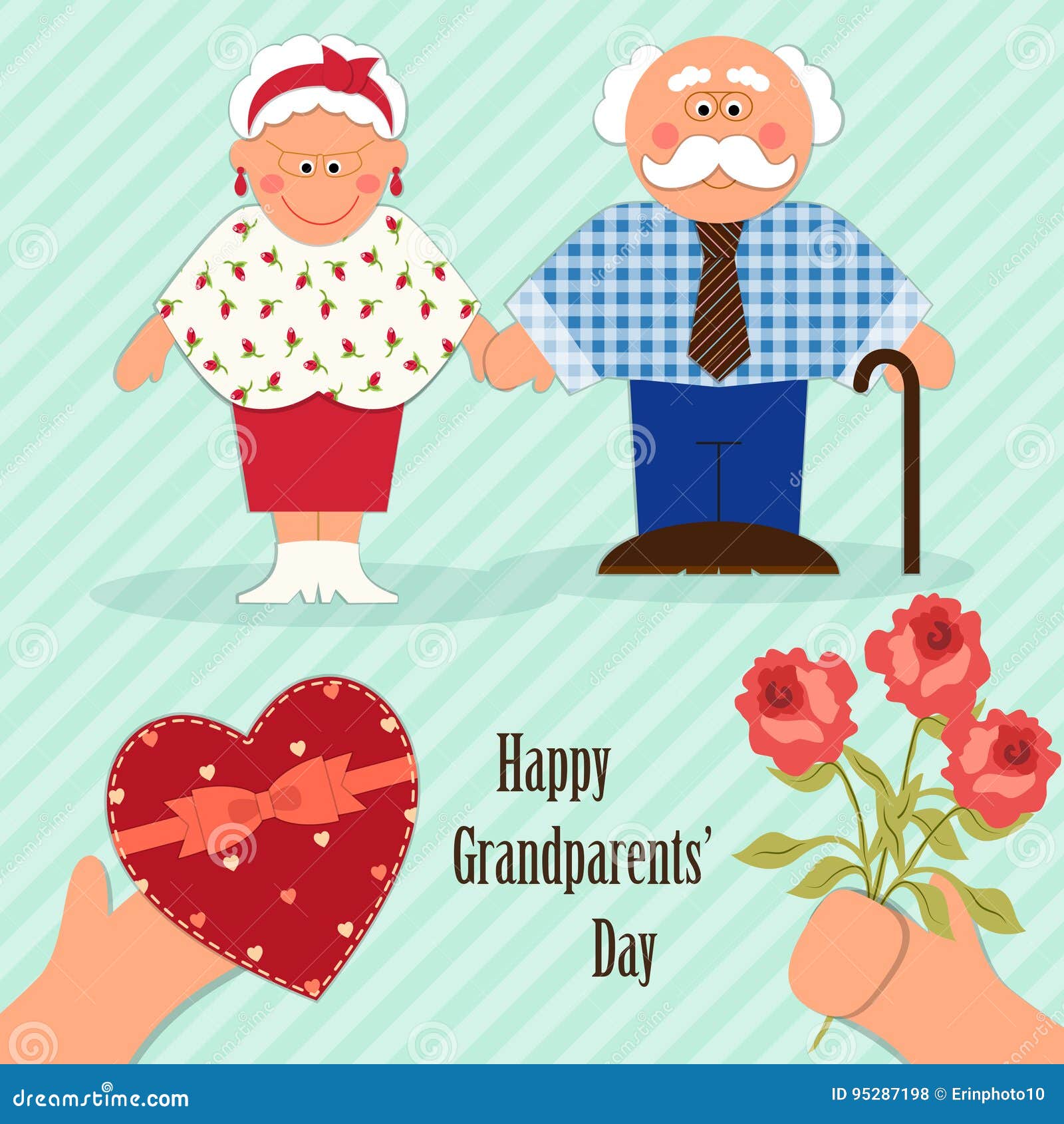 De Leuke Kaart Van De Grootoudersdag Met Grappige Karakters Van ...