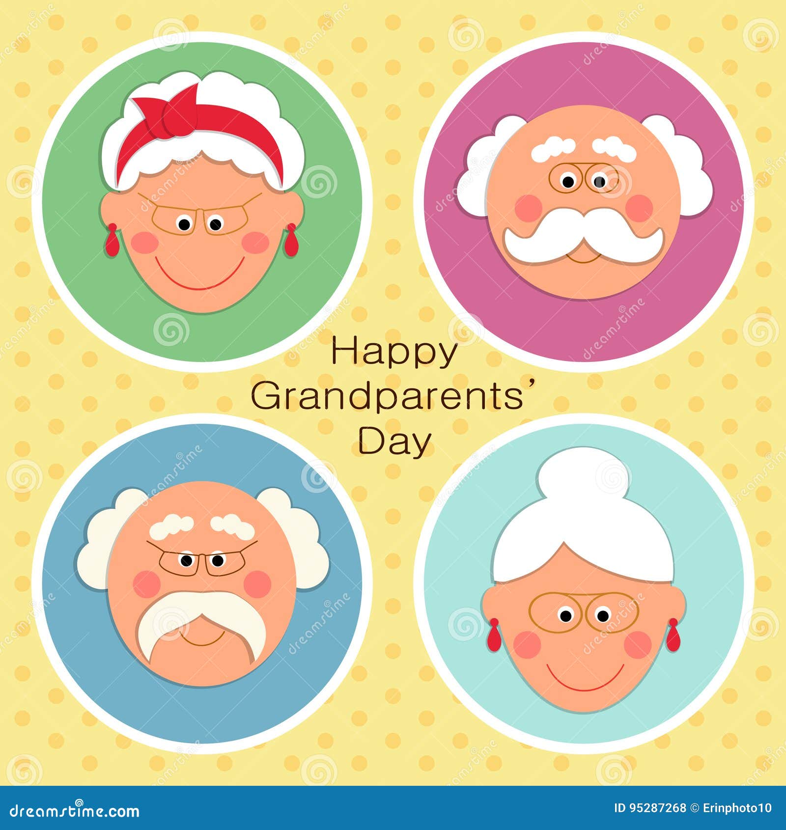 De Leuke Kaart Van De Grootoudersdag Met Grappige Karakters Van ...