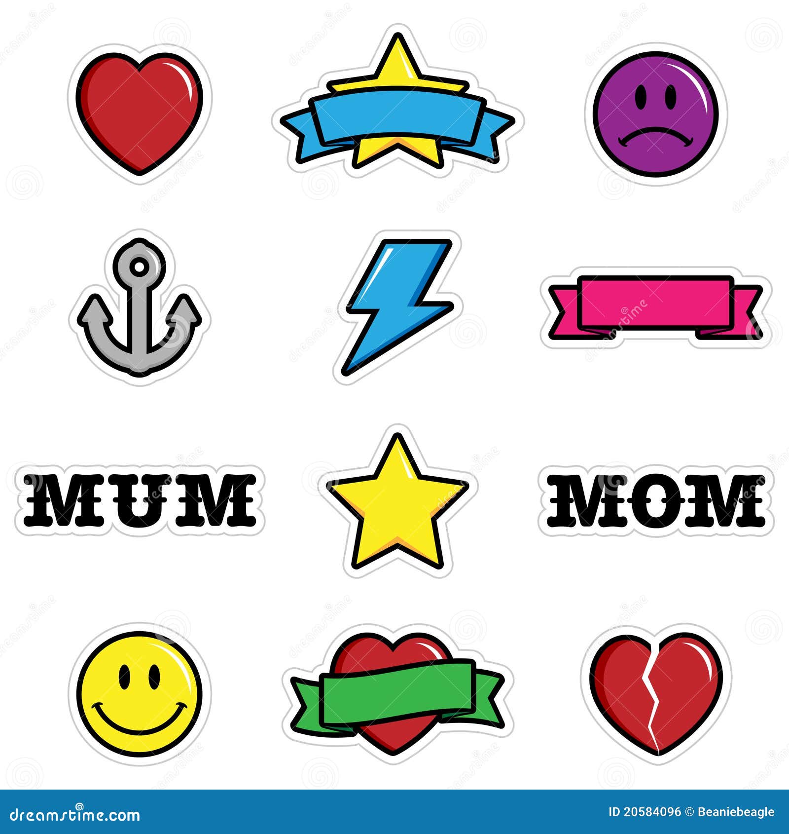 De Leuke Pictogrammen Van De Tatoegering Vector Illustratie ...