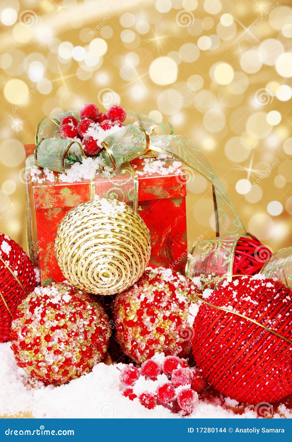 De Levering Van Kerstmis Op Schitterende Achtergrond Stock Foto - Image ...