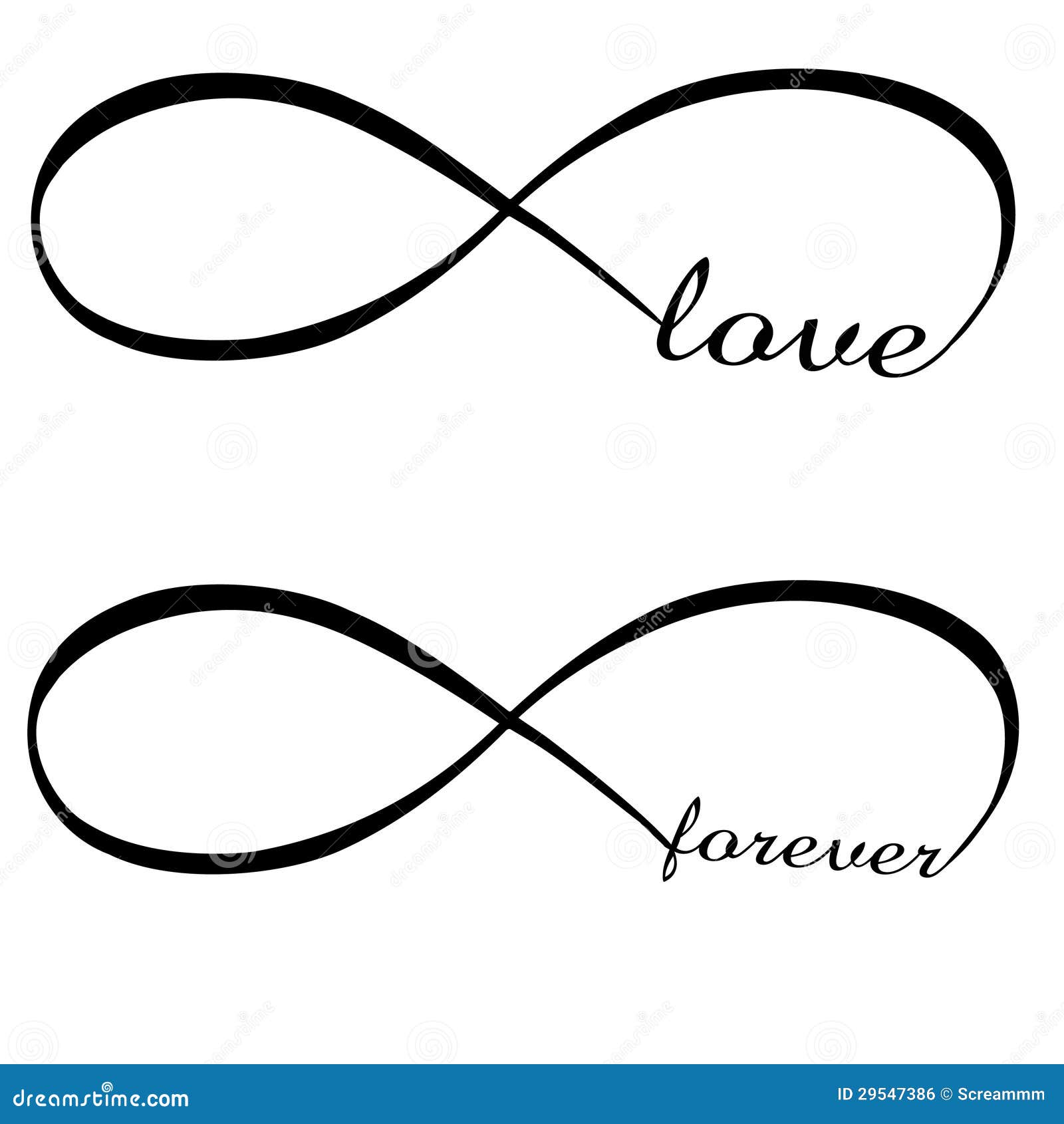 De Liefde En Voor Altijd Het Symbool Van De Oneindigheid Vector ...