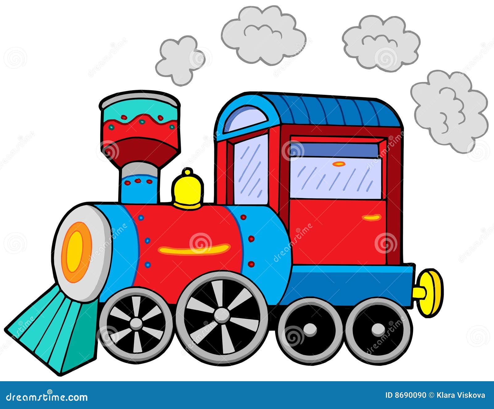 De locomotief van de stoom vector illustratie. Illustration of trek ...