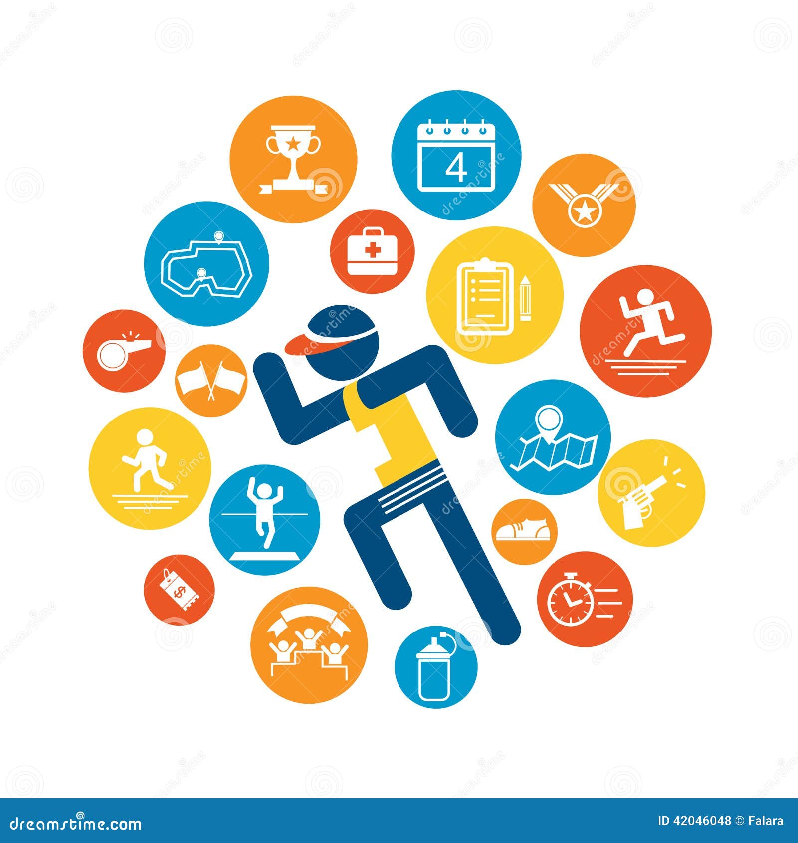 De Lopende Reeks Van Het De Concurrentiepictogram Vector Illustratie ...