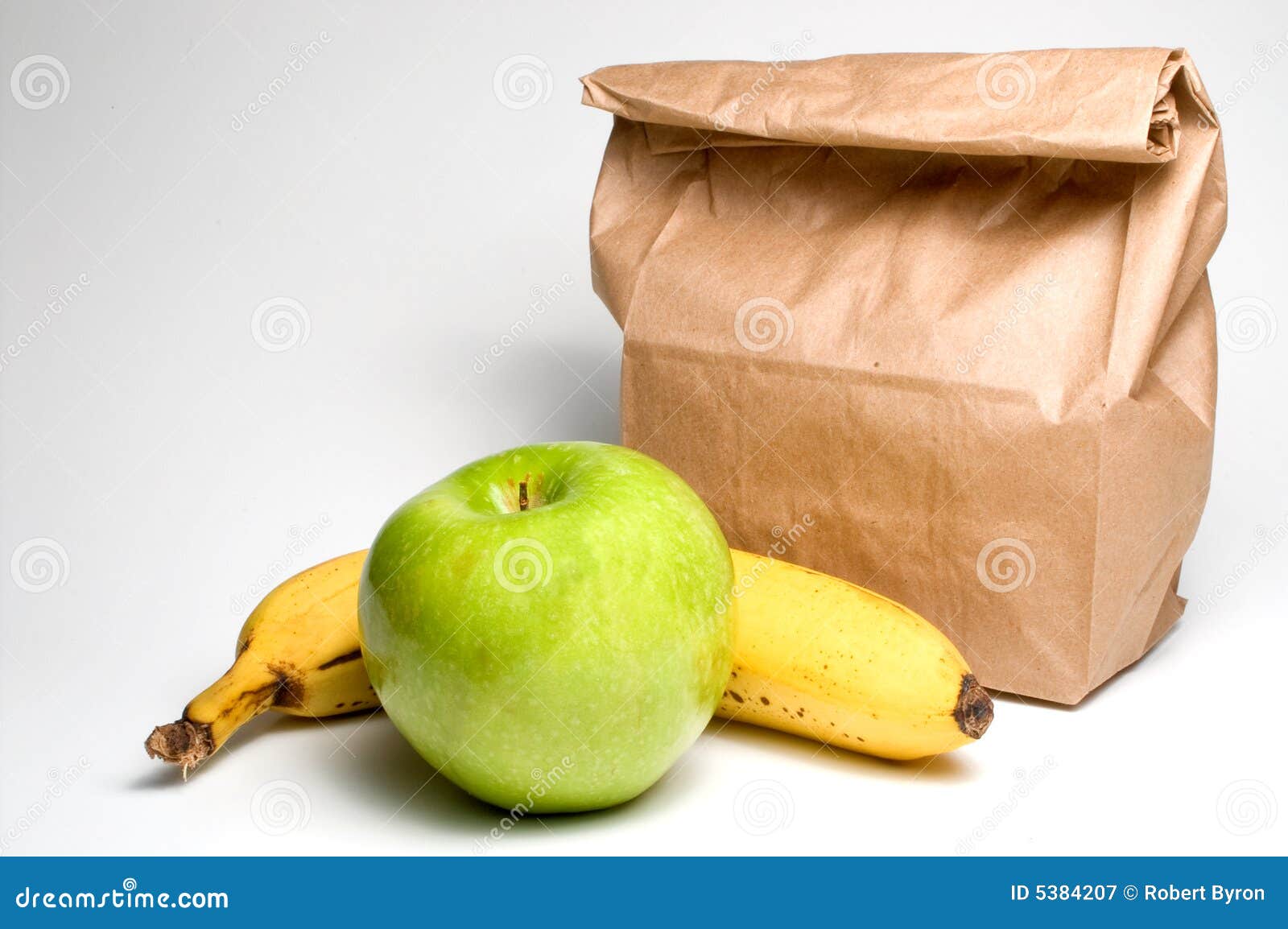 De Lunch Van De Zak Met Fruit Stock Afbeelding - Image of markt ...