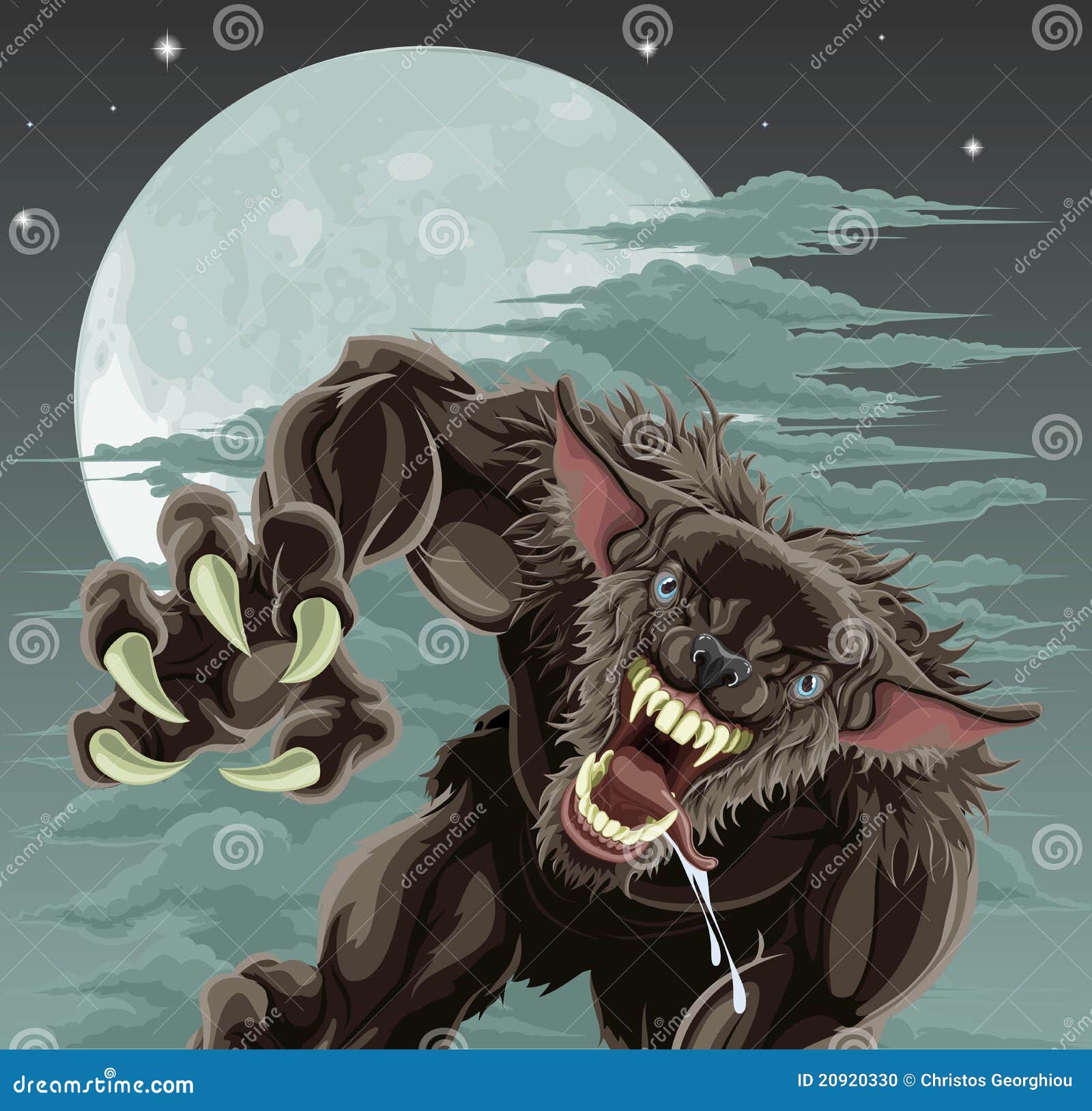 De Maanillustratie Van De Weerwolf Vector Illustratie - Illustration of ...