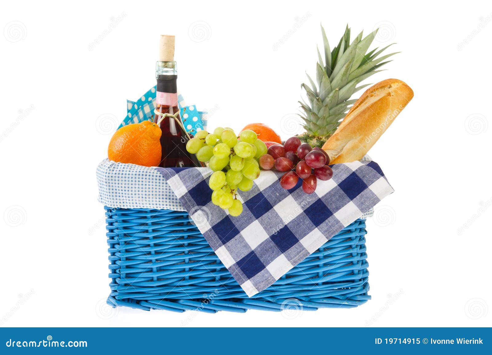 De Mand Van De Picknick Met Gezond Voedsel Stock Afbeelding - Image of ...