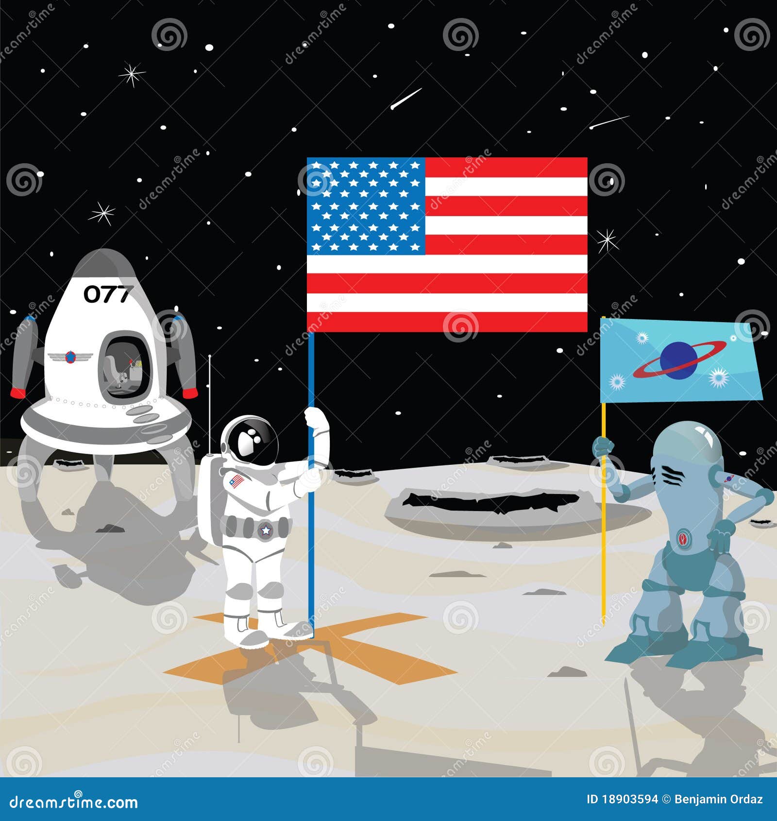 De Marecan Vlag Van De Astronaut Stock Illustratie - Illustration of ...