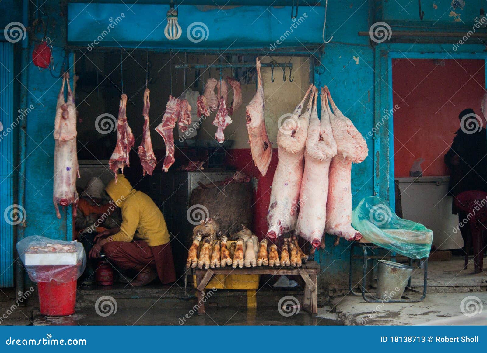 De Markt van het vlees redactionele stock foto. Image of hangen - 18138713