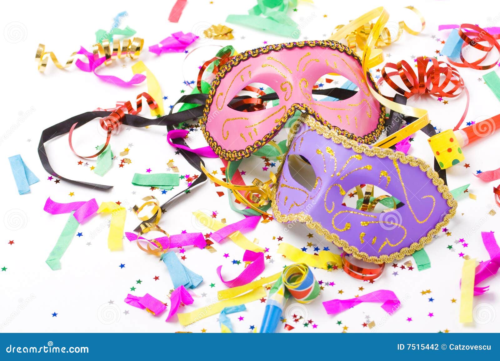 De maskers van Carnaval stock foto. Image of roze, decoratie - 7515442
