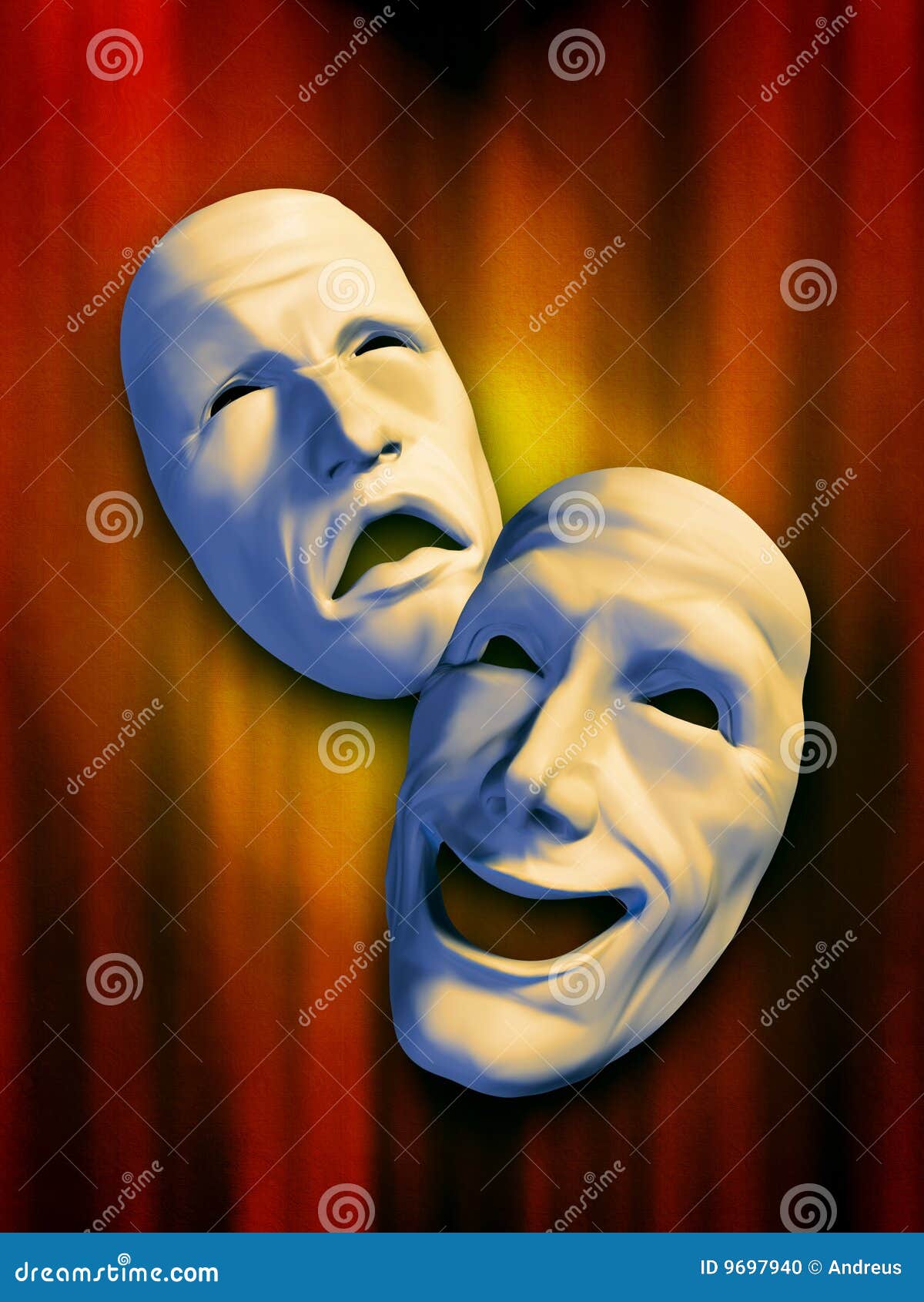 De maskers van het theater stock illustratie. Illustration of acteren ...
