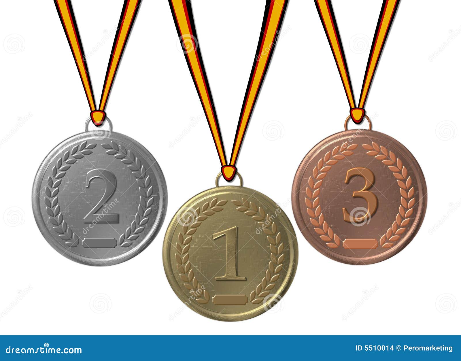 De Medaille Van Het Goud, Van Het Zilver En Van Het Brons Stock ...